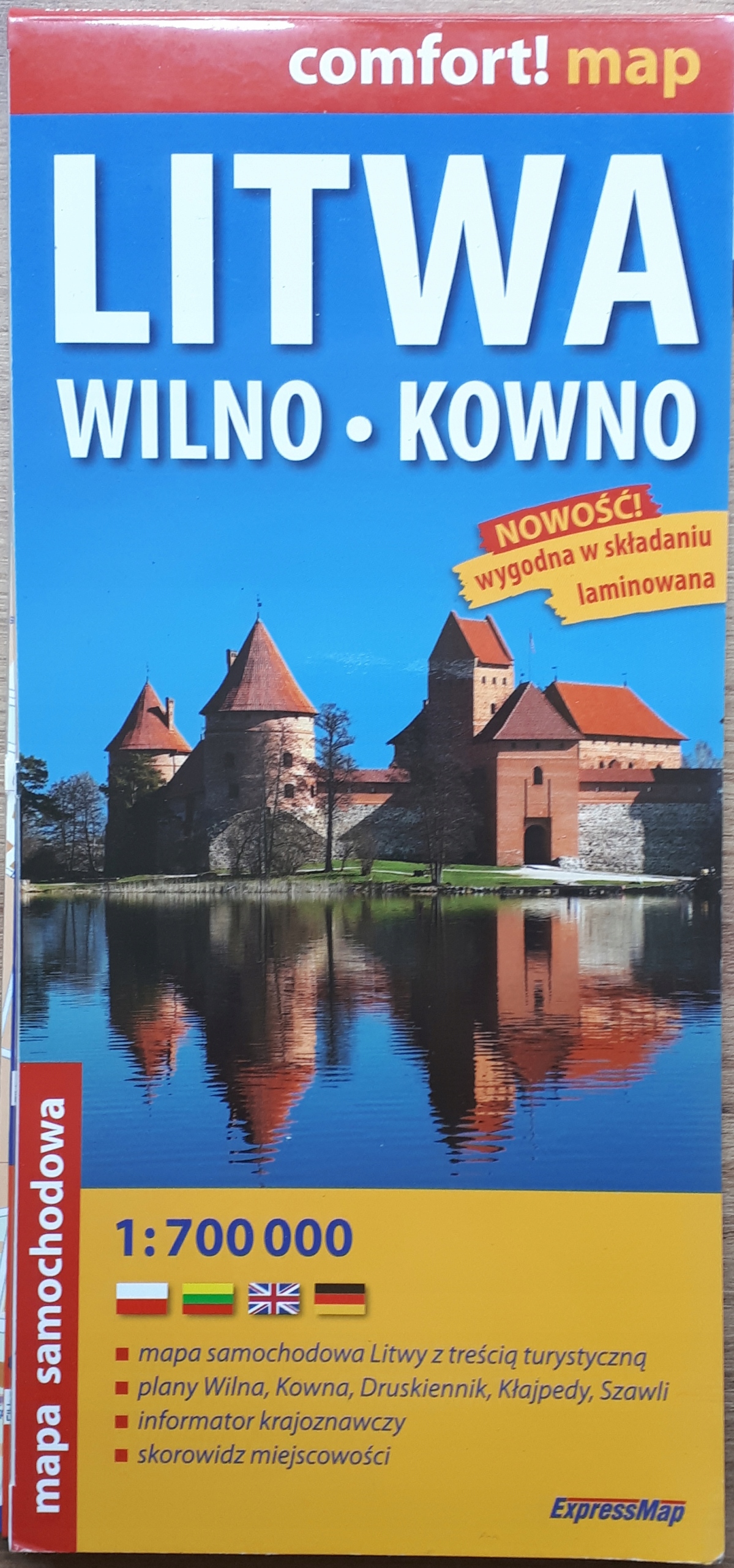 Litwa Wilno Kowno mapa samochodowa 1:700 000 Praca zbiorowa - 9.95PLN ...