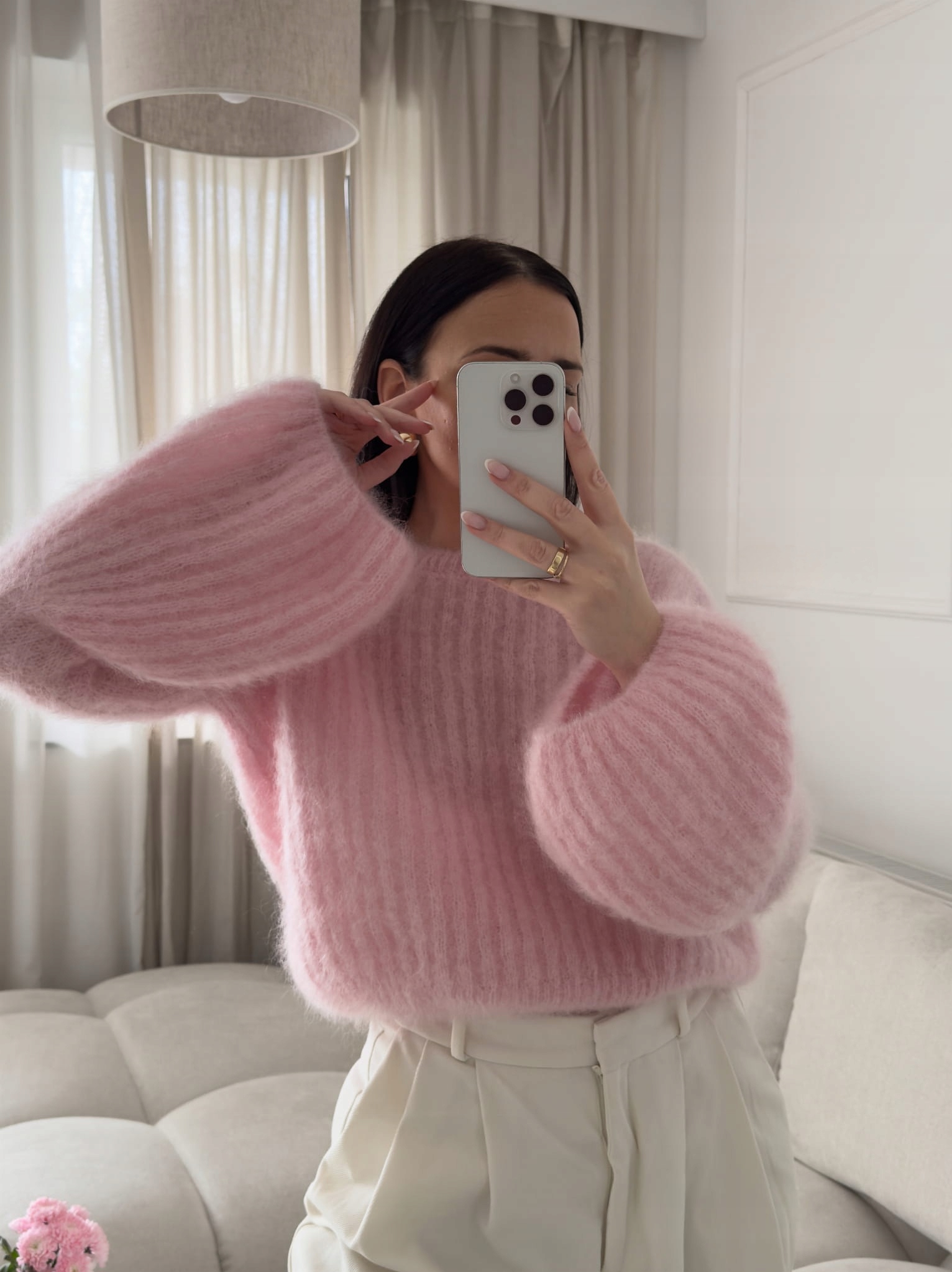 Różowy Moherowy Sweter - Niska cena na Allegro