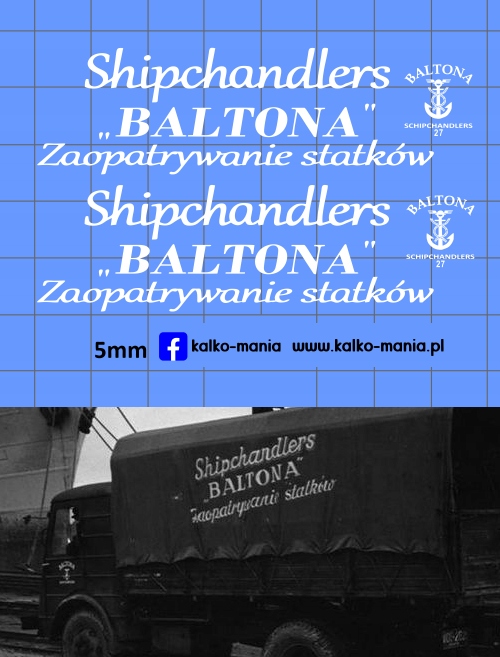KALKOMANIA STAR BALTONA LOGO SCHIPCHANDLERS 1/43 • Cena, Opinie ...