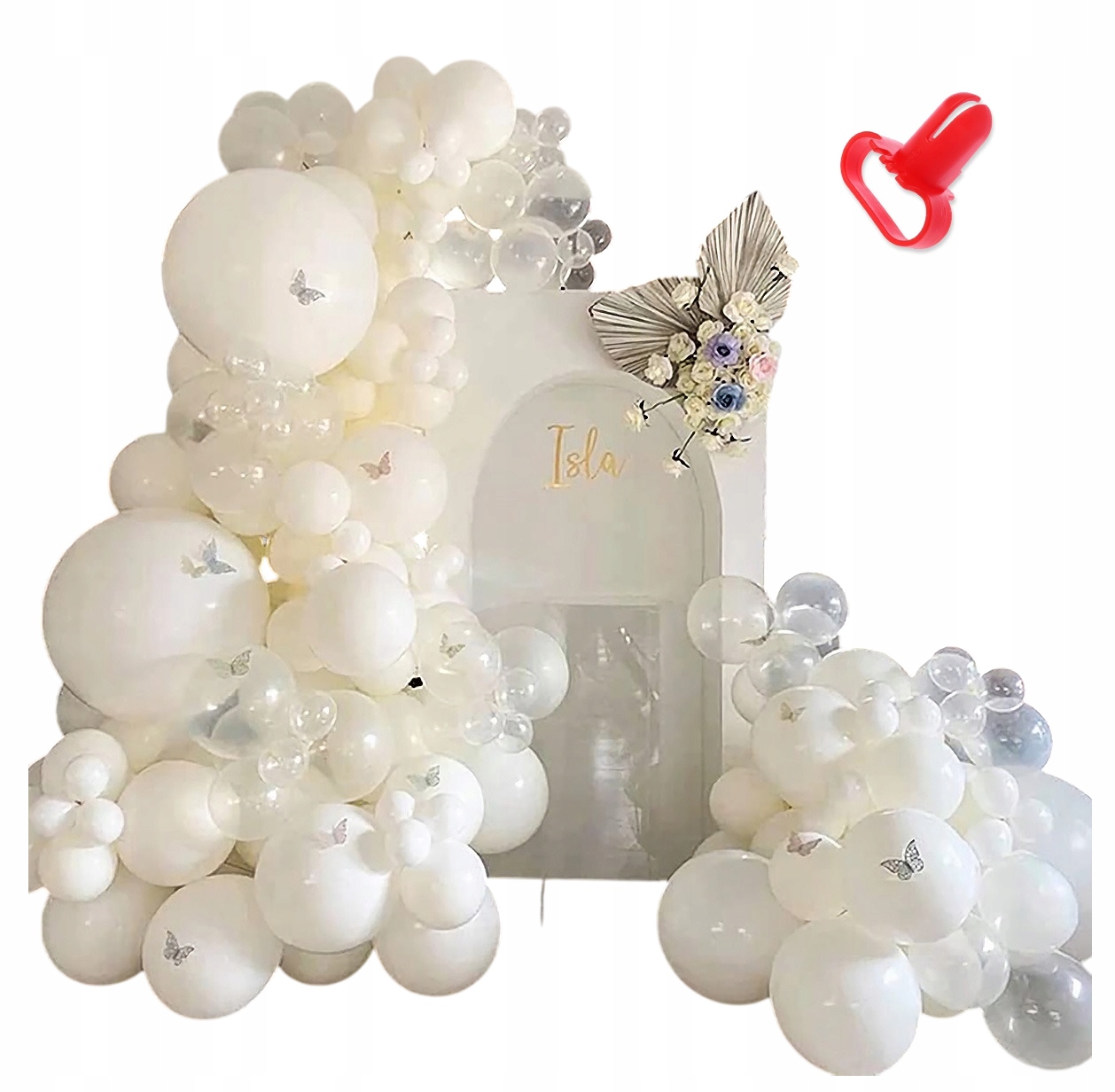 GIRLANDA BALONOWA BIAŁA BABY SHOWER CHRZEST ŚLUB KOMUNIA URODZINY 106 SZT (5906284223423) • Cena ...