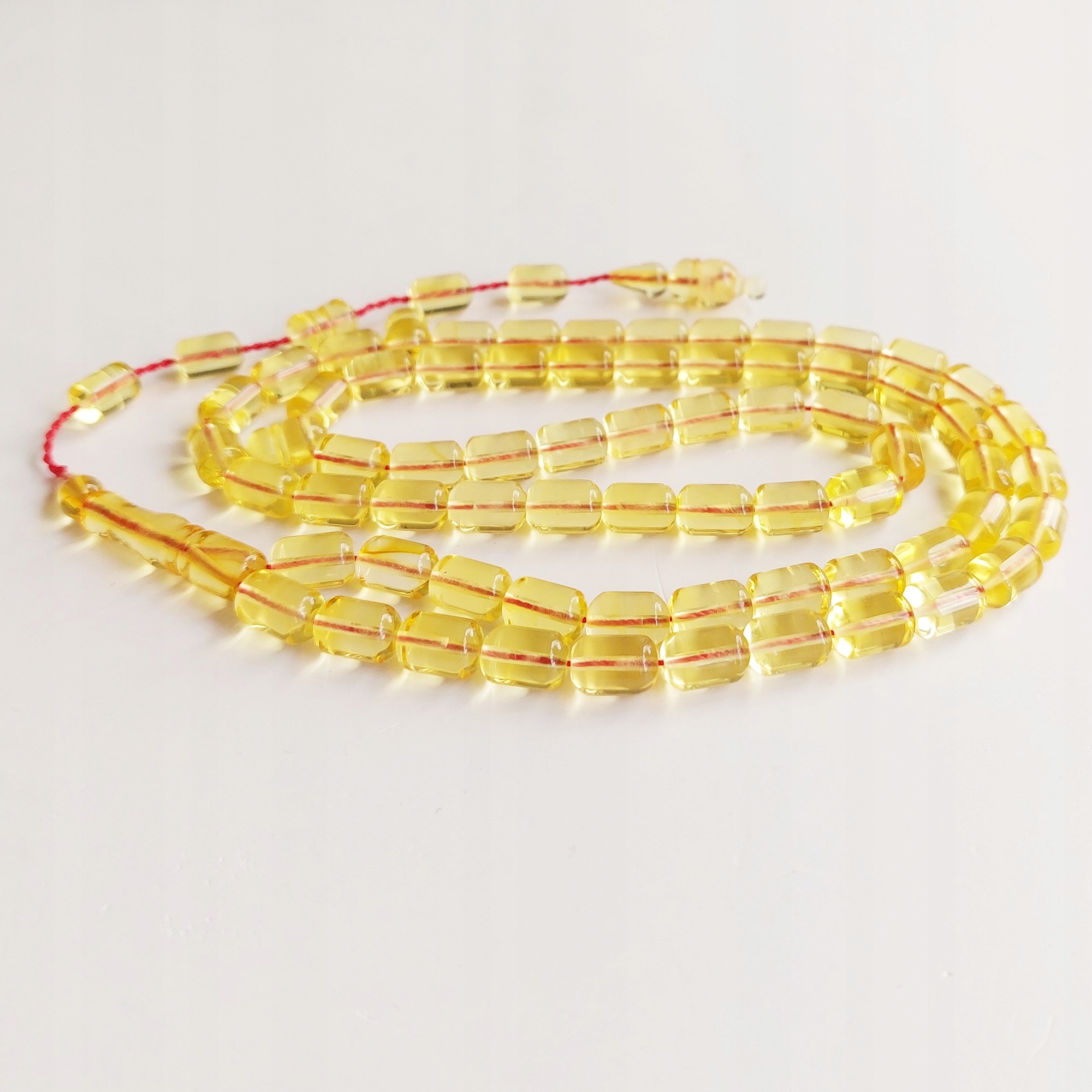 MISBAHA Muzułmański Różaniec BURSZTYN Bałtycki TASBIH 66 Korali SUBHA ...