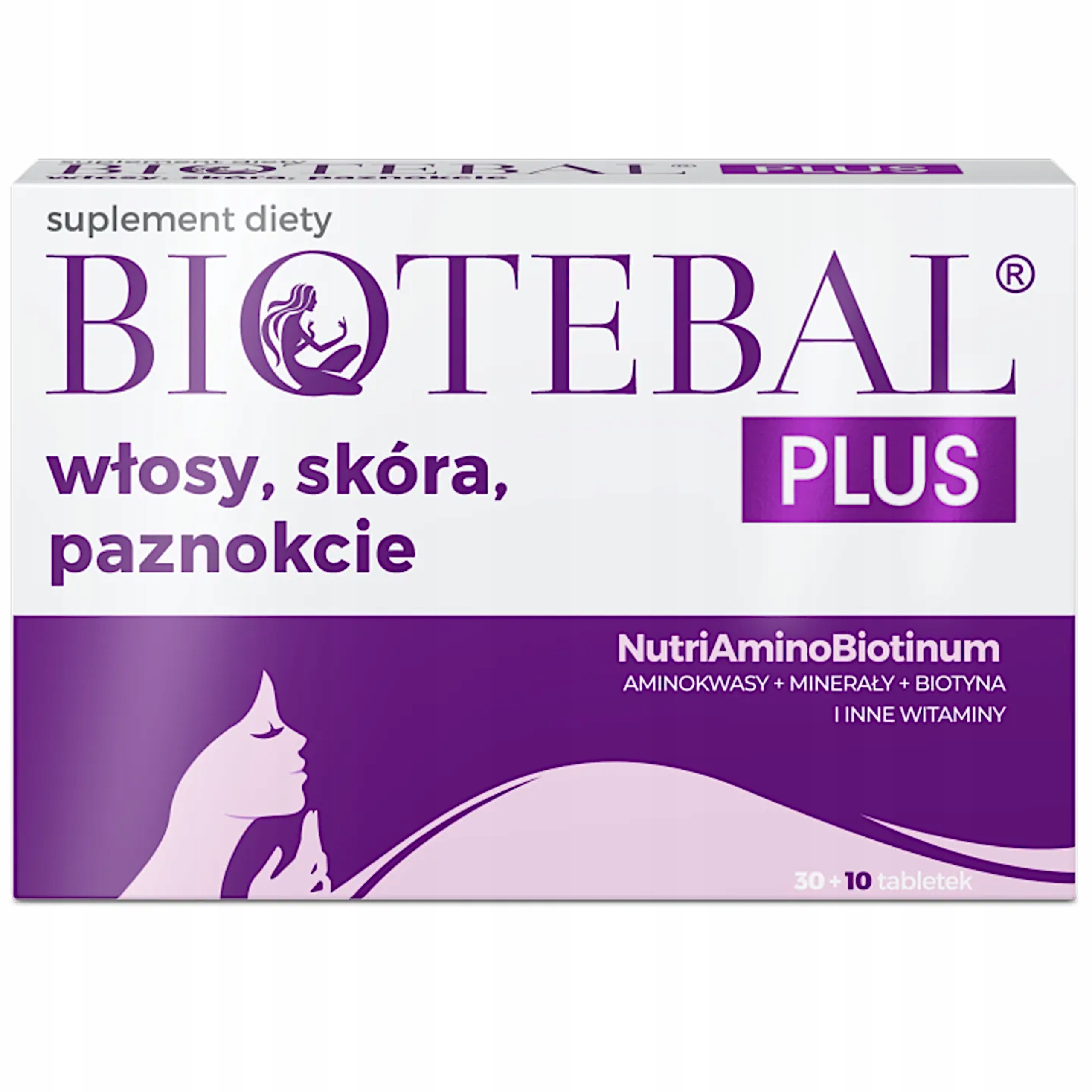 Biotebal Plus Włosy Skóra Paznokcie, 30 tabletek + 10 tabletek gratis ...