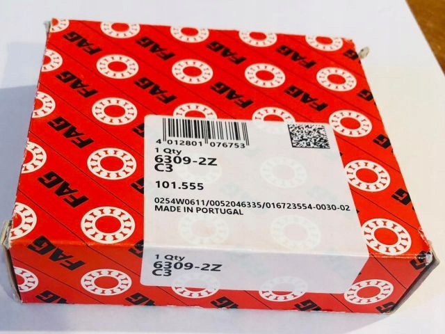 Łożysko kulkowe zwykłe FAG 6309 ZZ C3 FAG 45 x 100 mm (4012801076753 ...