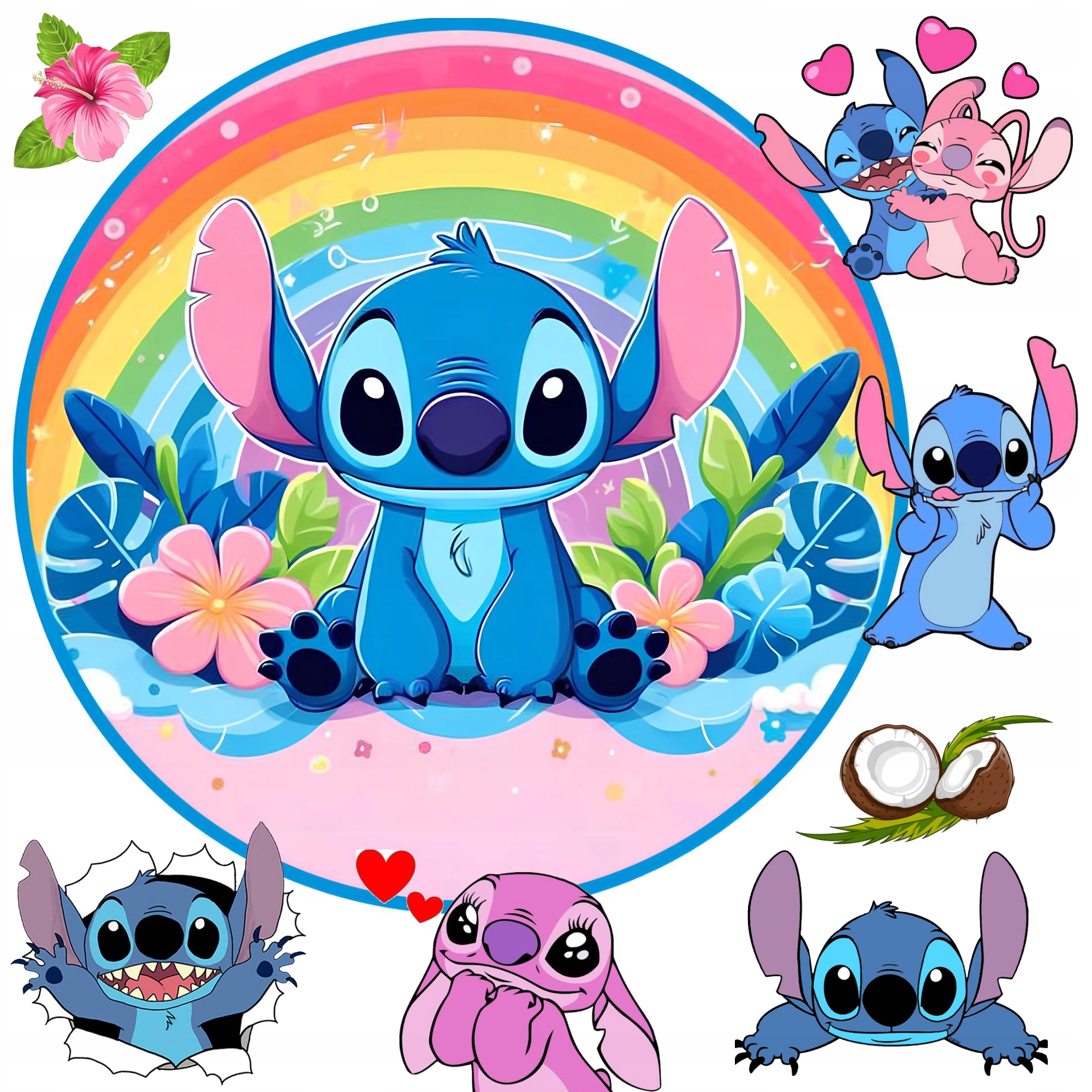 OPŁATEK NA TORT LILO I STICH + POSTACIE + NAPIS • Opinie - Allegro