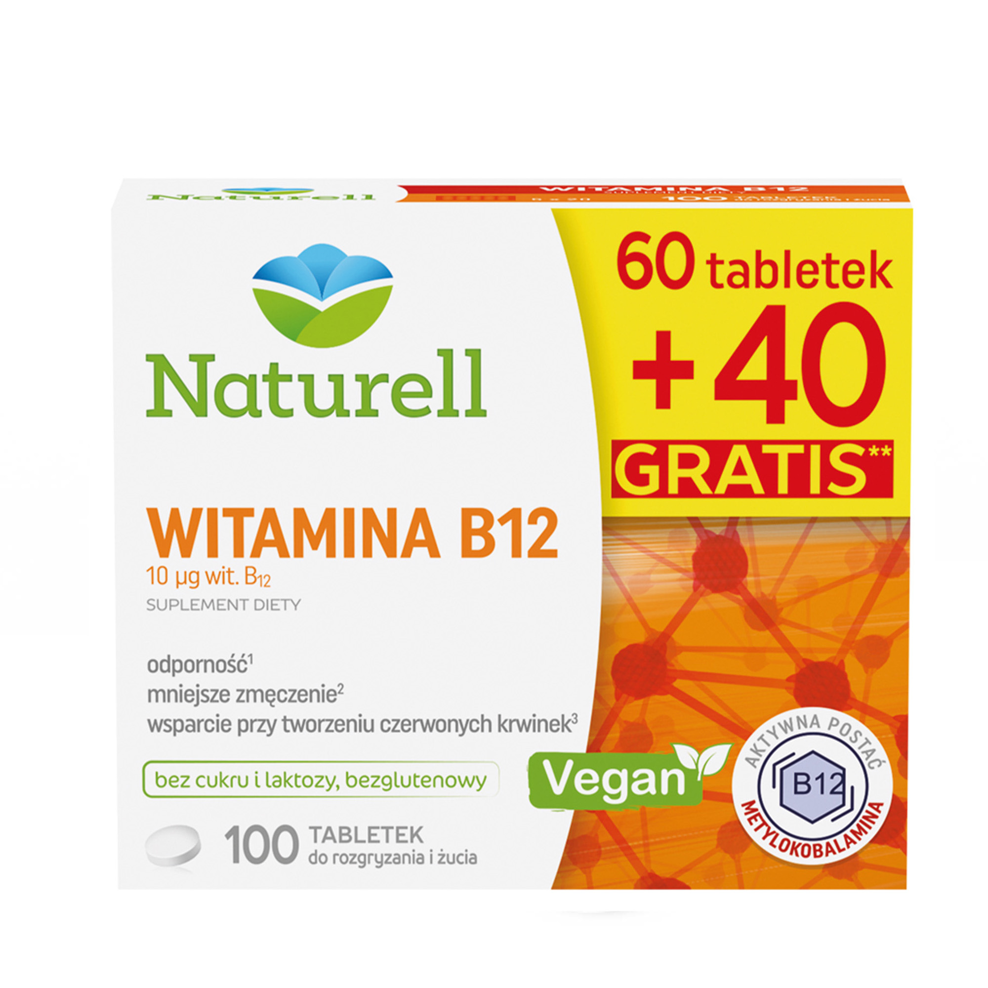 Naturell Witamina B12 metylokobalamina 100 tabletek (5903031282856 ...