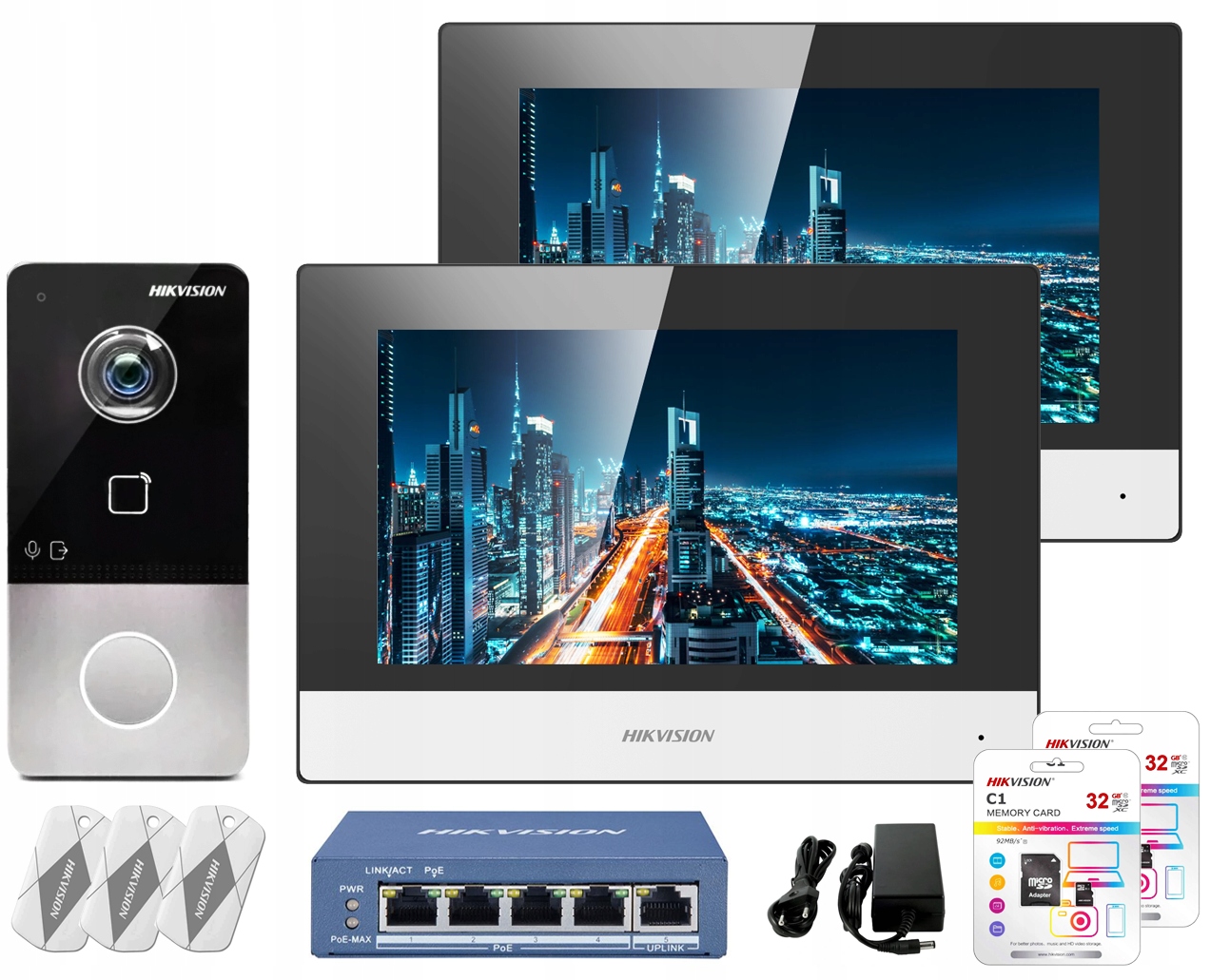 WIDEODOMOFON WiFi Domofon PoE Hikvision KIS603-P2 (DS-KV6113-WPE1 DS-KH6320-WTE1) • Cena, Opinie ...