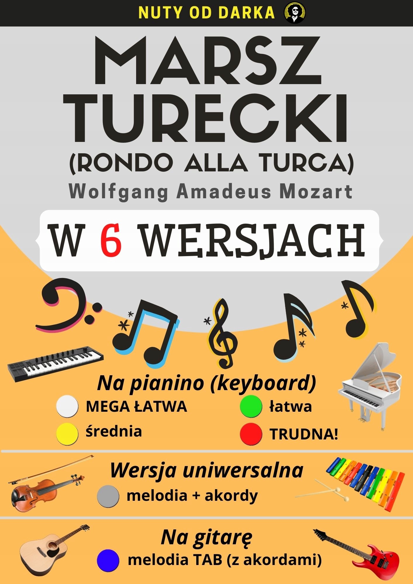Marsz Turecki Mozart (Rondo Alla Turca) nuty 6 szt • Cena, Opinie - Allegro
