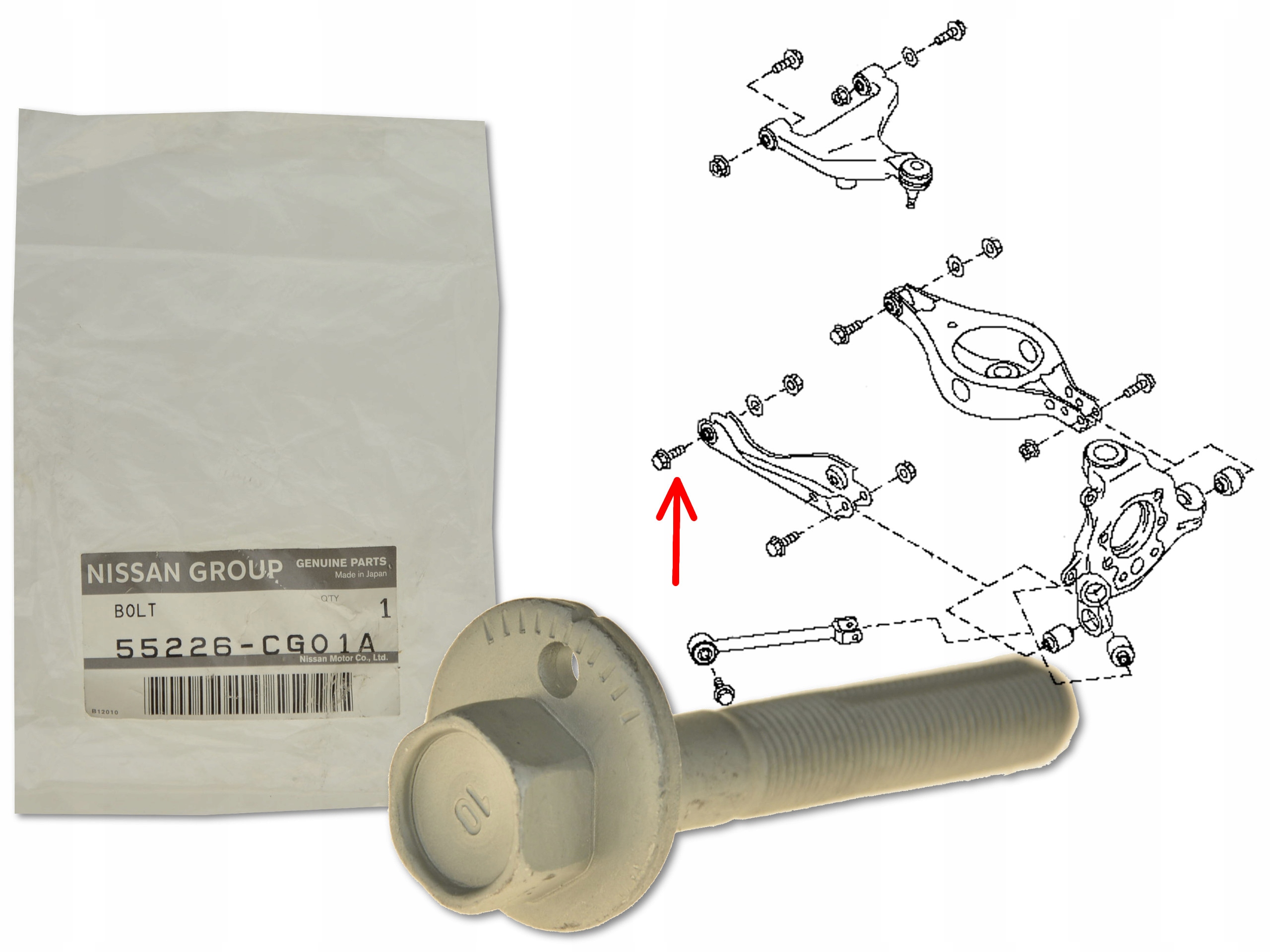 ŚRUBA MIMOŚRODOWA REGULACJI ZBIEŻNOŚCI 55226-CG01A za 80.00PLN z ...