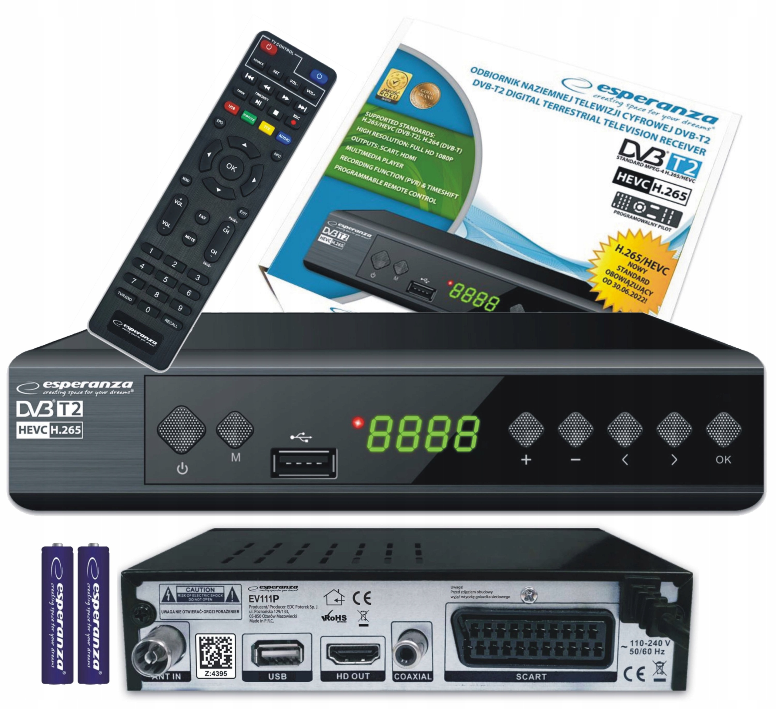 Tuner dekoder cyfrowy TV HD DVB-T2 HDMI H.265 HEVC - Sklep, Opinie, Cena w Allegro.pl