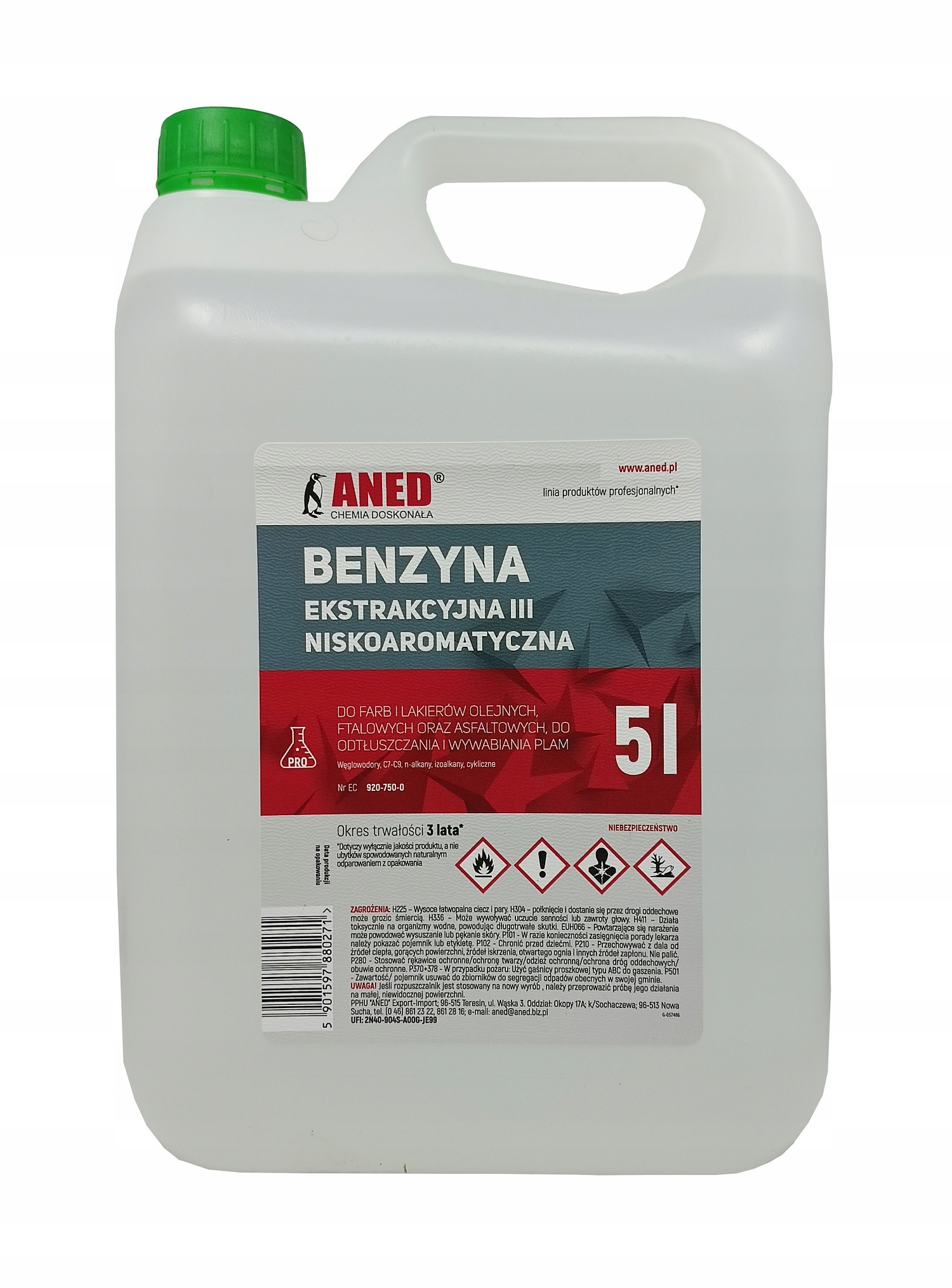 Benzyna ekstrakcyjna niskoaromatyczna 5l ANED 5901597880271 za 53.00PLN ...