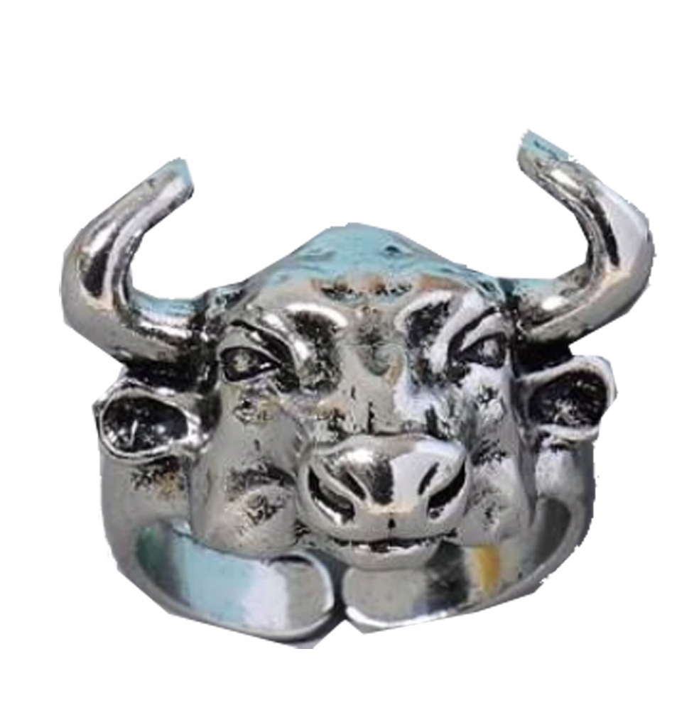 PIERŚCIONEK SYGNET BYK PUNK PIERŚCIEŃ ROGI C620 • Cena, Opinie ...