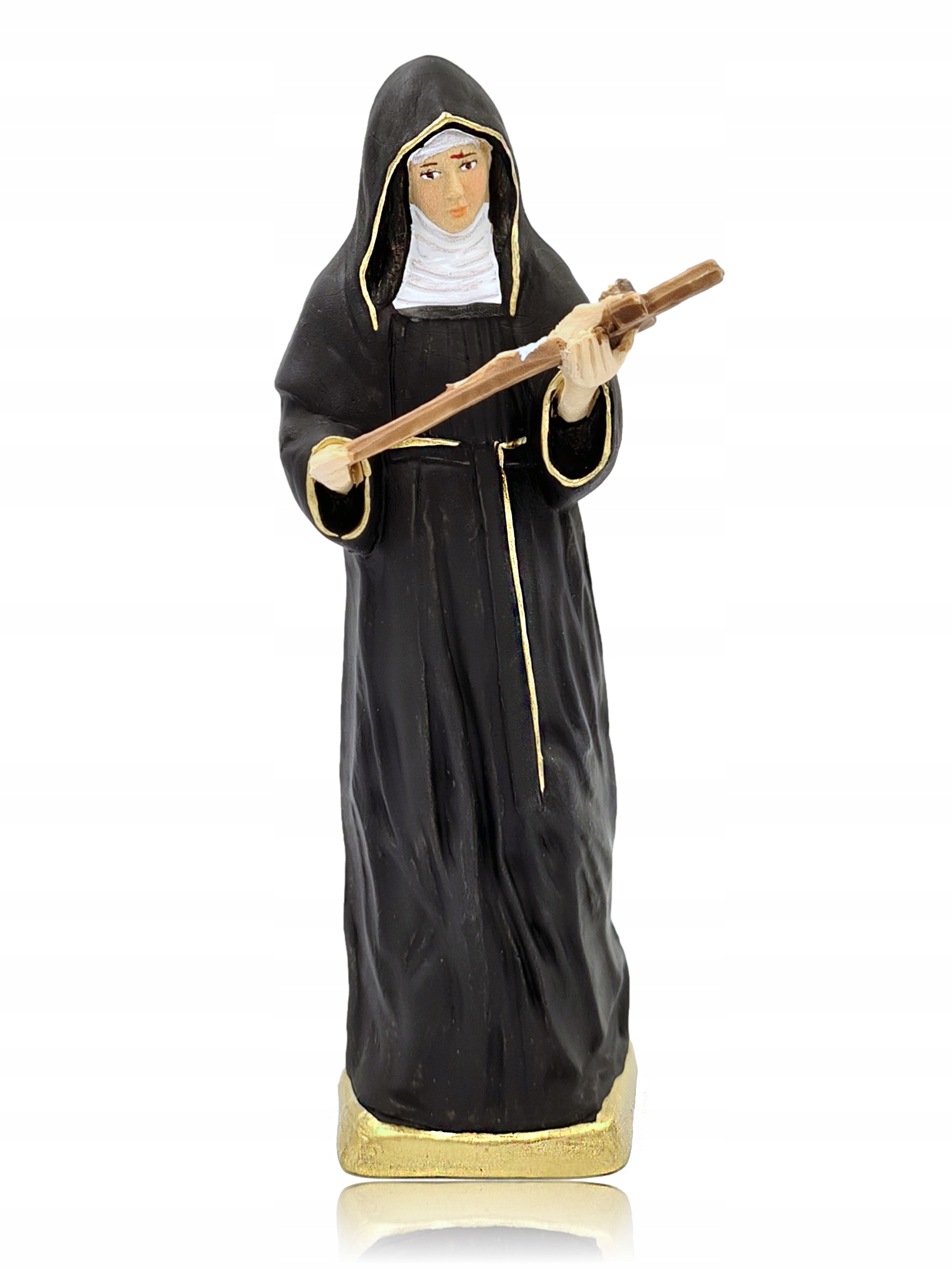 Figurka Św. Rita z krzyżem 15,5 cm ręcznie zdobiona. POLSKI PRODUKT ...