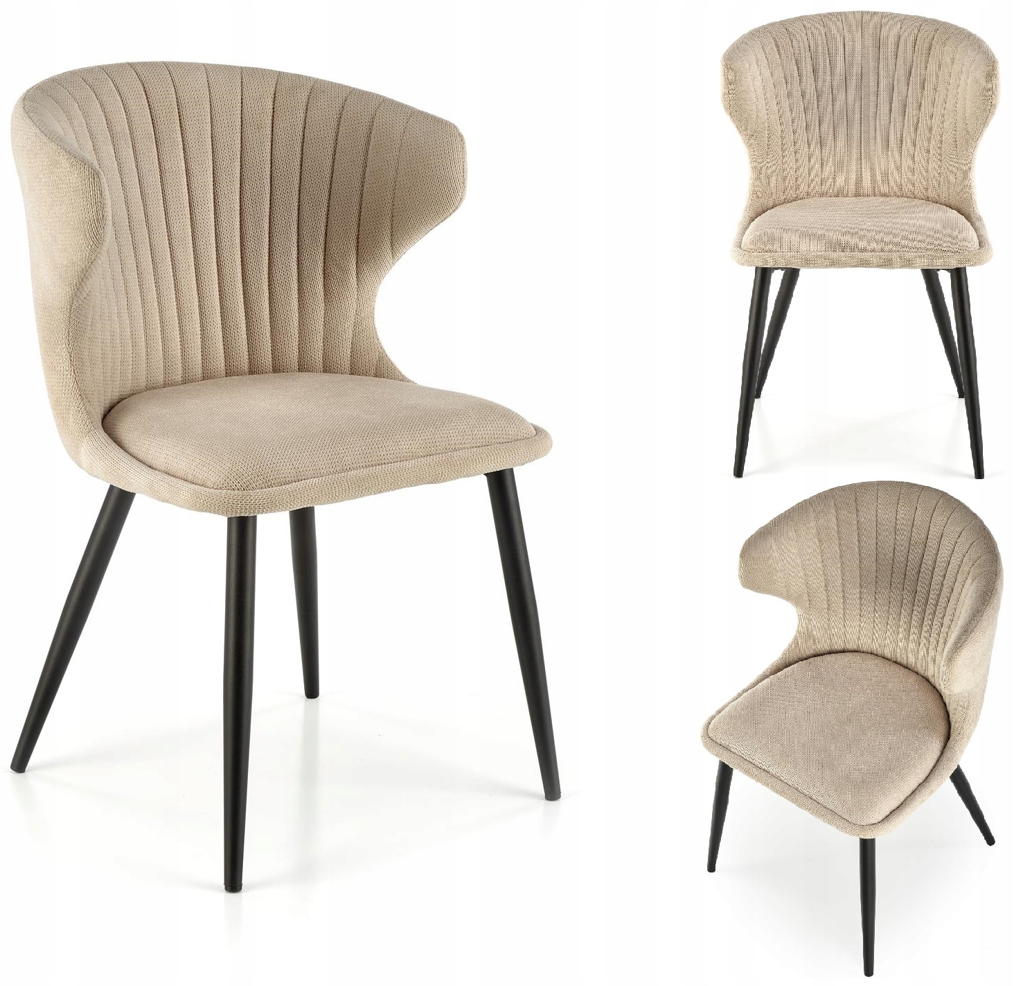 Krzesło wygodne solidne metalowe z Tkaniny do Jadalni Kuchni K496 ...