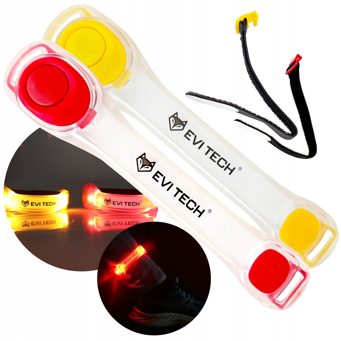 Opaska odblaskowa ŚWIECĄCA LED wodoodporna na rower do biegania ZESTAW ... Opaska odblaskowa ŚWIECĄCA LED wodoodporna na rower do biegania ZESTAW ...