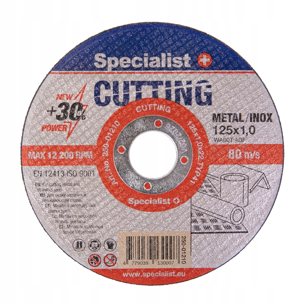 SPECIALIST+ metal cutting disc,Inox 125x1x22 mm 250-01210 ...