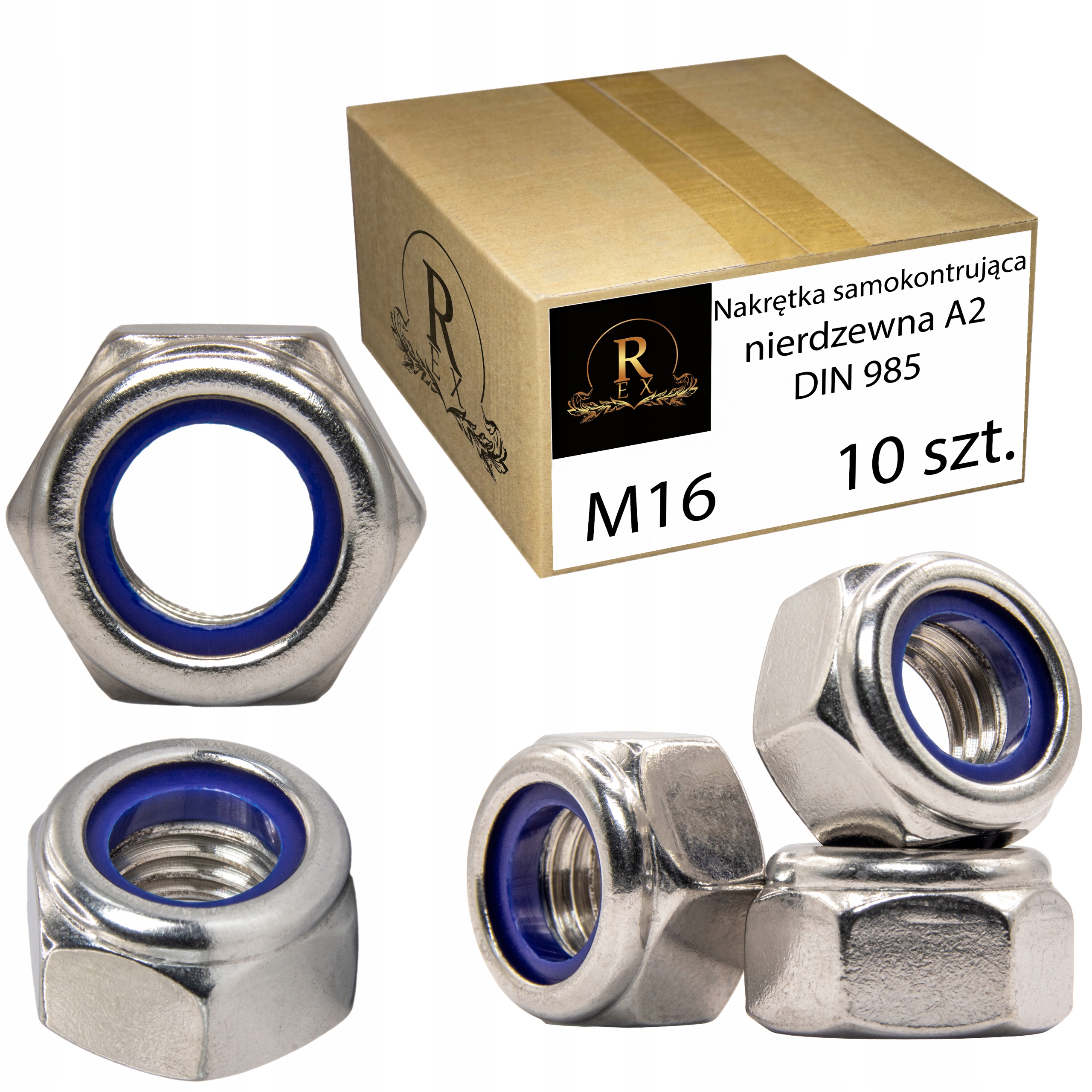 NAKRĘTKA SAMOHAMOWNA M16 NIERDZEWNA A2 SAMOKONTRUJĄCA DIN 985 10SZT • Cena, Opinie • Śruby ...
