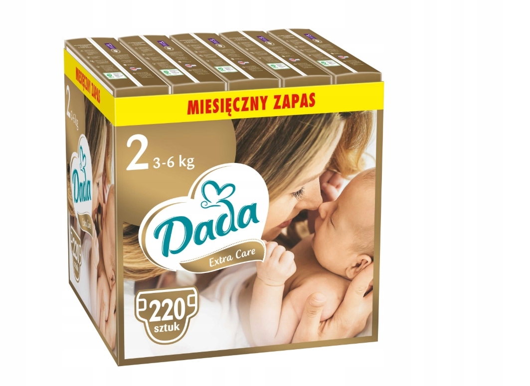 Dada Pieluchy Extra Care 2 5x44 szt 3-6 kg 220 sztuk (3556364352721) • Cena, Opinie • Pieluszki ...