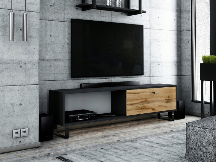 SZAFKA STOLIK RTV 160 LOFT INDUSTRIALNY Stojąca • Cena, Opinie • Szafki ...