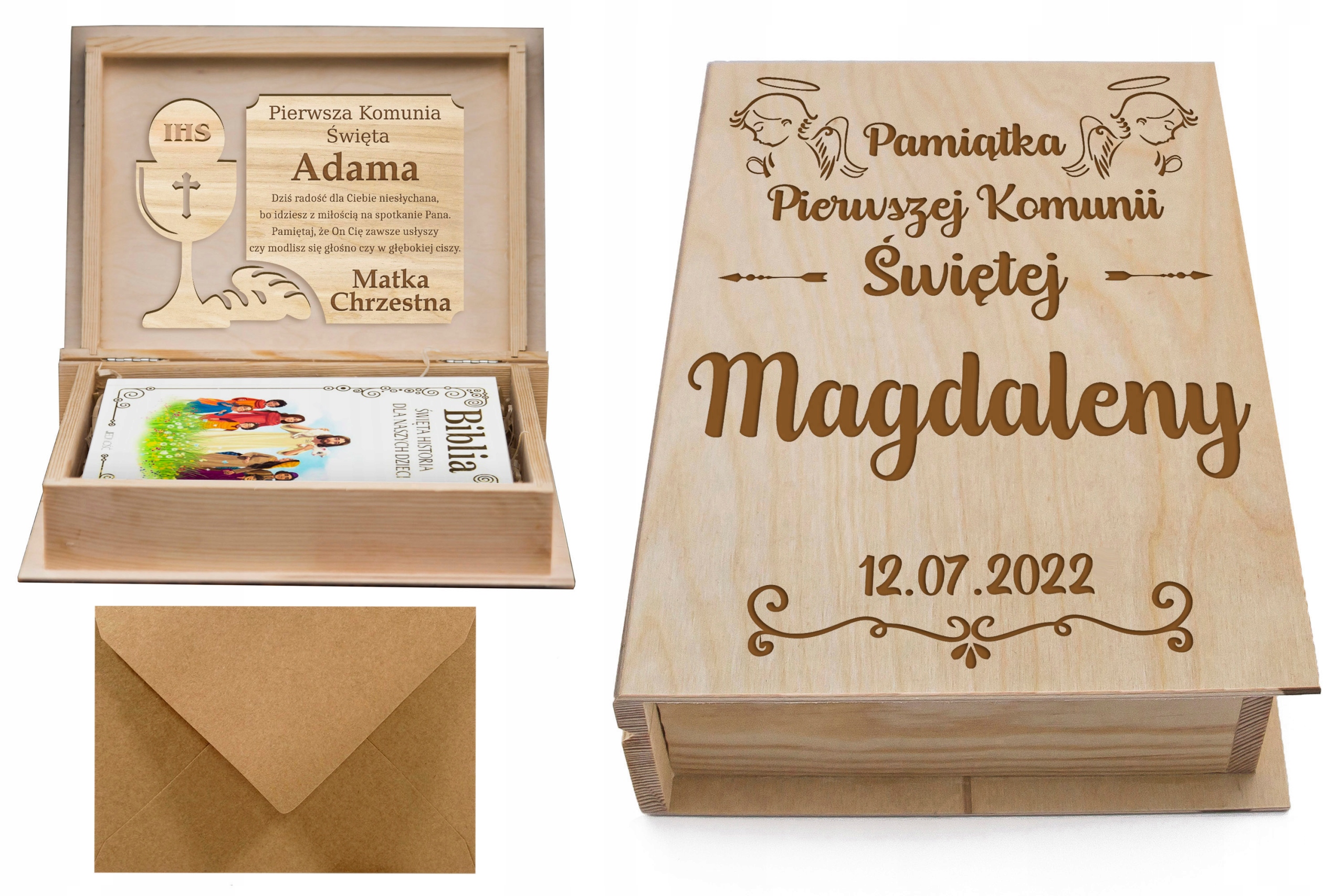 PUDEŁKO Z BIBLIĄ PISMO ŚWIĘTE PREZENT NA KOMUNIĘ (13354561537 ...