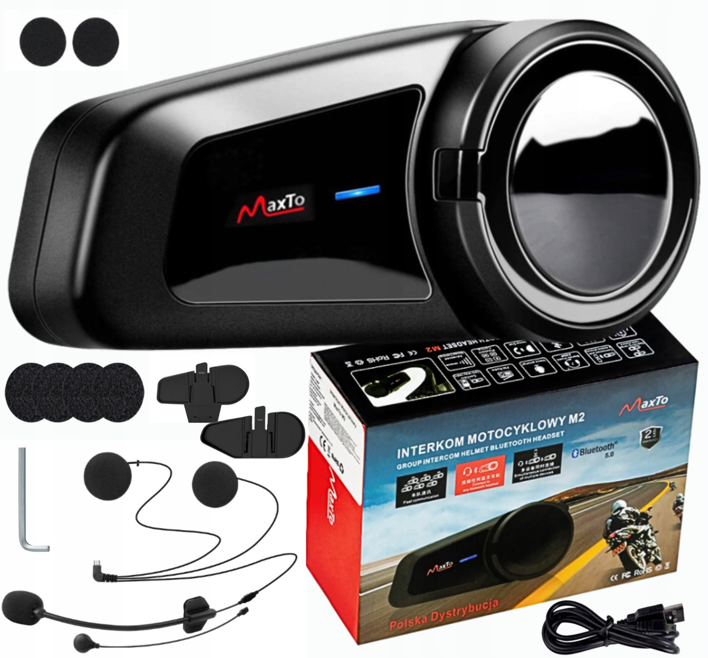 Interkom motocyklowy MaxTo M2 Polski czarny 5903815419607 za 332.32PLN ...