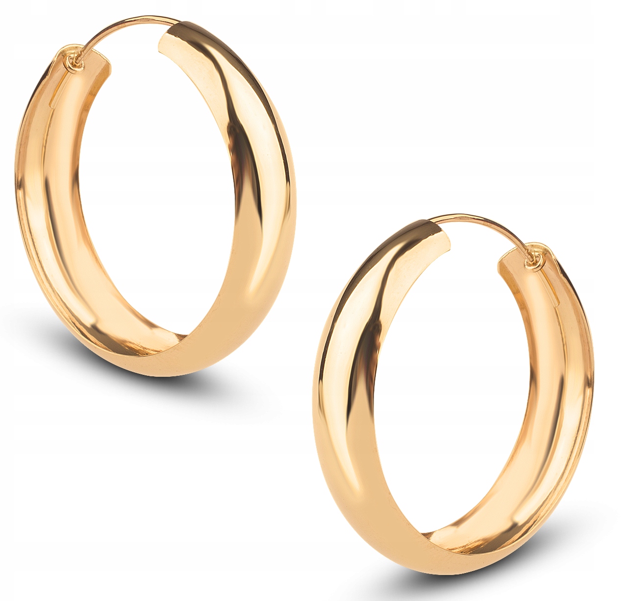 ZŁOTE KOLCZYKI KLASYCZNE KÓŁKA KOŁA 30MM 585 • Cena, Opinie • Kolczyki ...