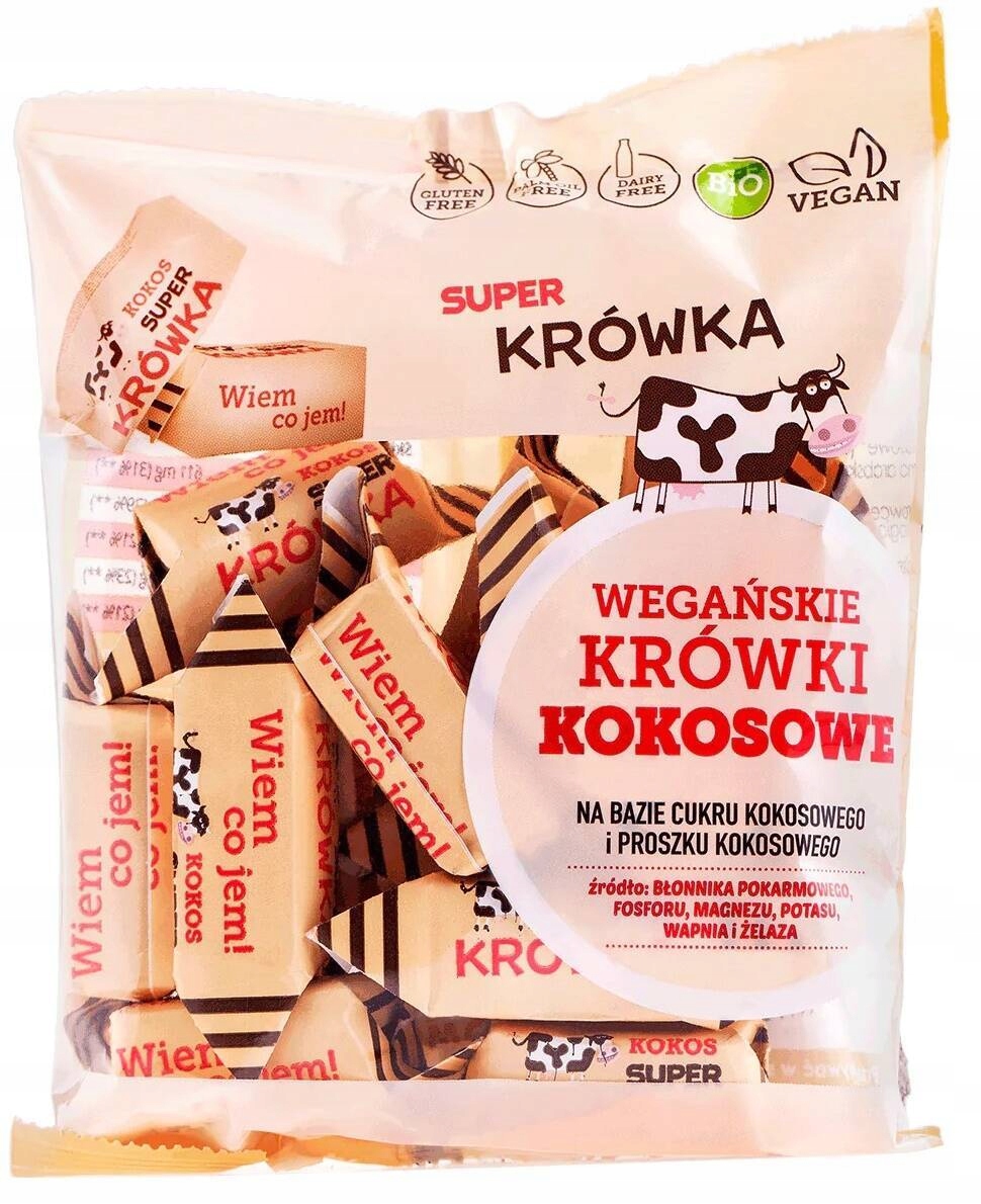 KRÓWKI KOKOSOWE BIO Cukierki VEGE wegańskie BEZGLUTENOWE Super Krówka ...