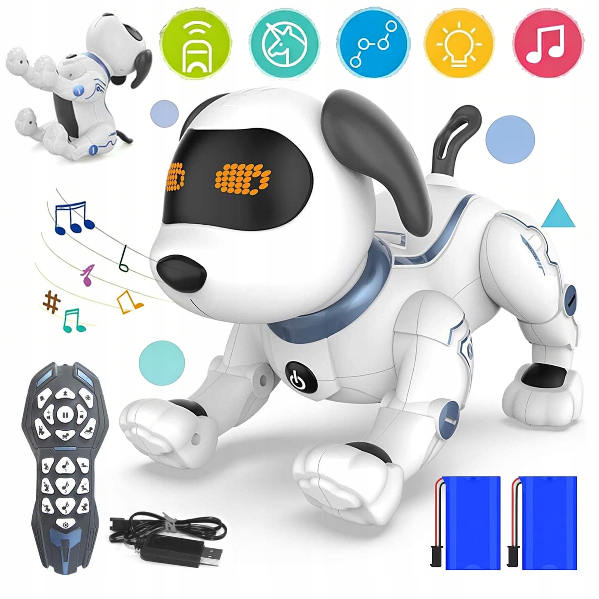 INTERAKTYWNY PIES ROBOT Z PILOT, INTELIGENTNA ZABAWKA ROBOT, ŚPIEW ...