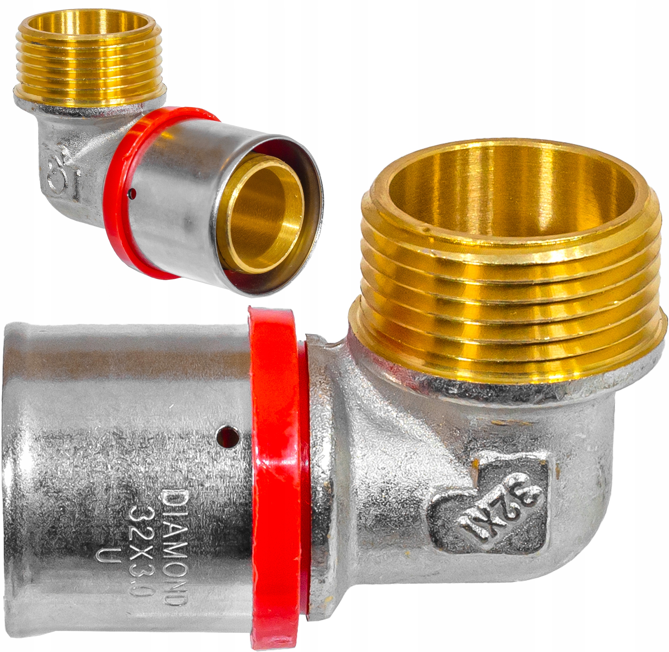 KOLANO KOLANKO NYPLOWE Z GWINTEM ZAPRAS PEX ALUPEX 32 mm x 1'' GZ MOSIĄDZ (5907547673092) • Cena ...