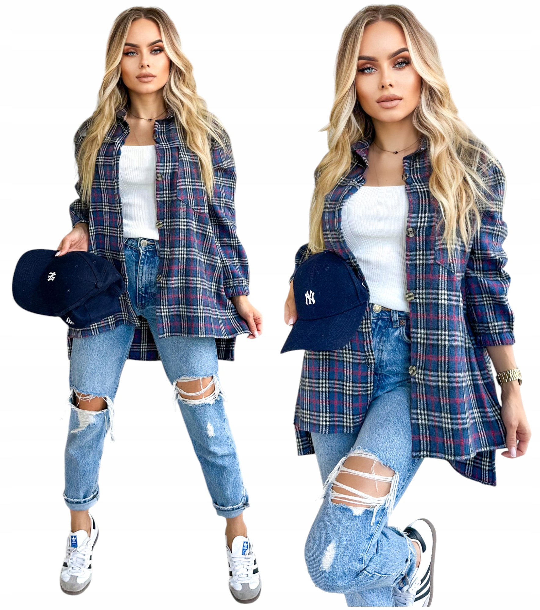 Koszula Flanelowa Damska w Kratkę - Niska cena na Allegro