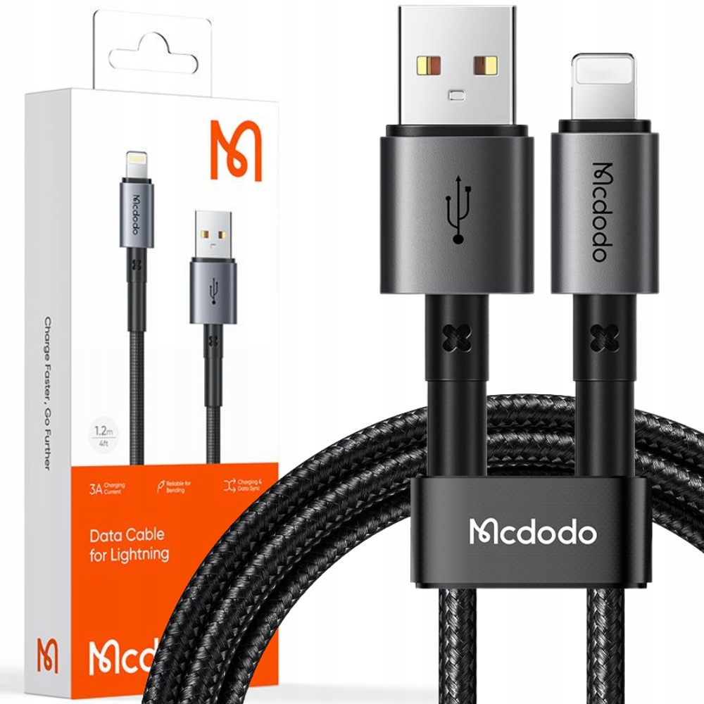 Kabel McDodo USB - Apple Lightning 1,8 m czarny - Sklep, Opinie, Cena w ...