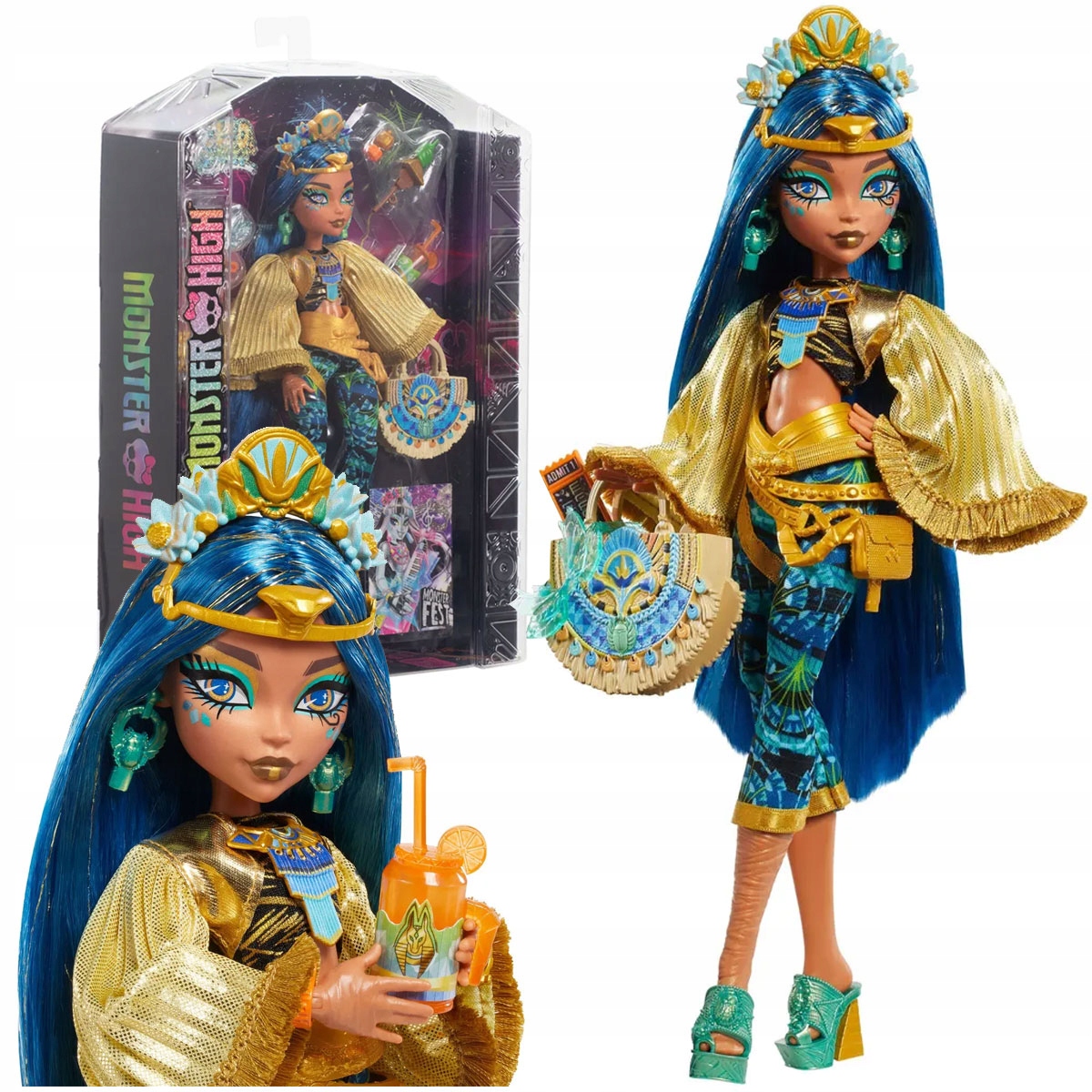 MONSTER HIGH MONSTER FEST CLEO DE NILE LALKA MODOWA Z AKCESORIAMI ...