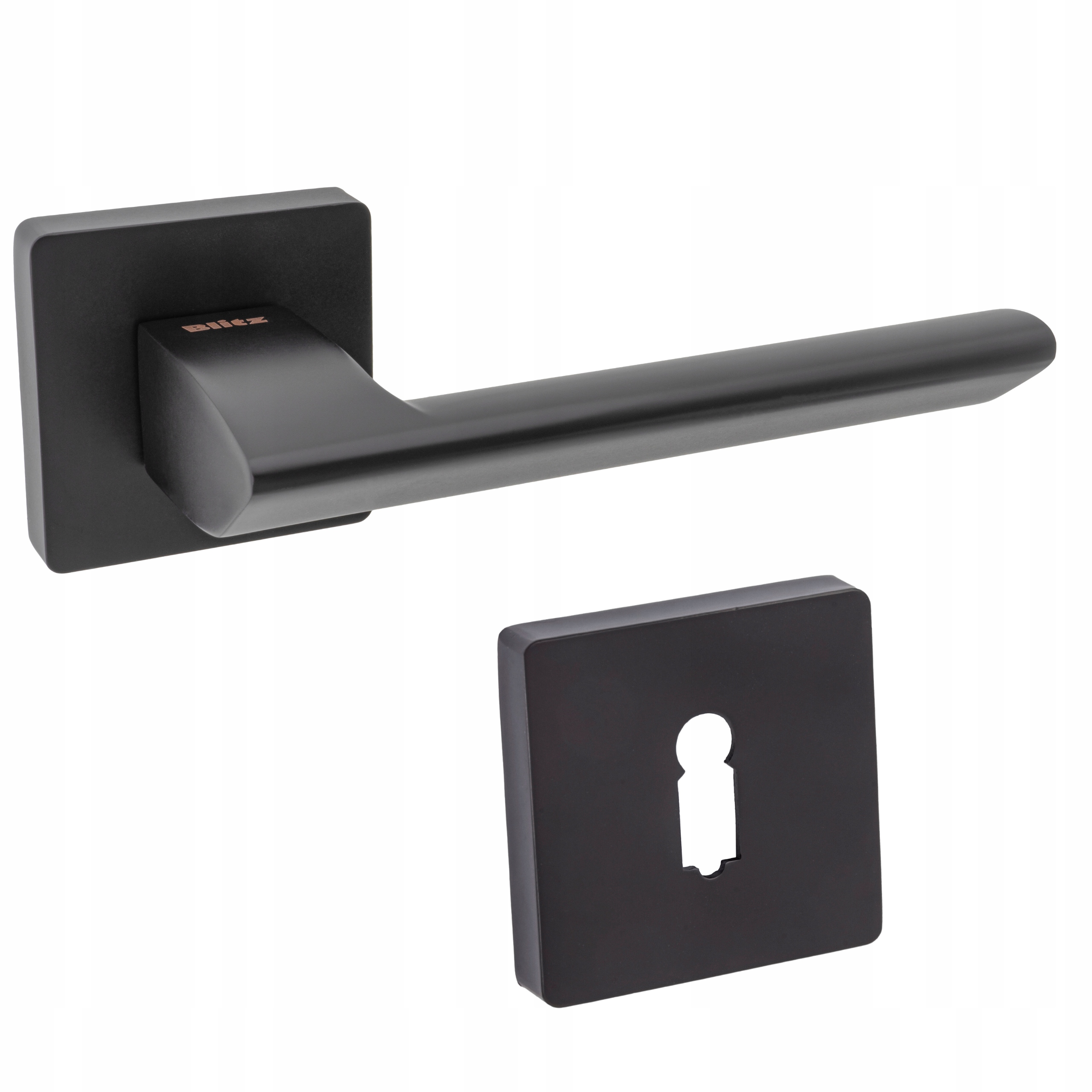 KLAMKA DO DRZWI Z SZYLDEM NA KLUCZ TALC CZARNY MAT • Cena, Opinie ...