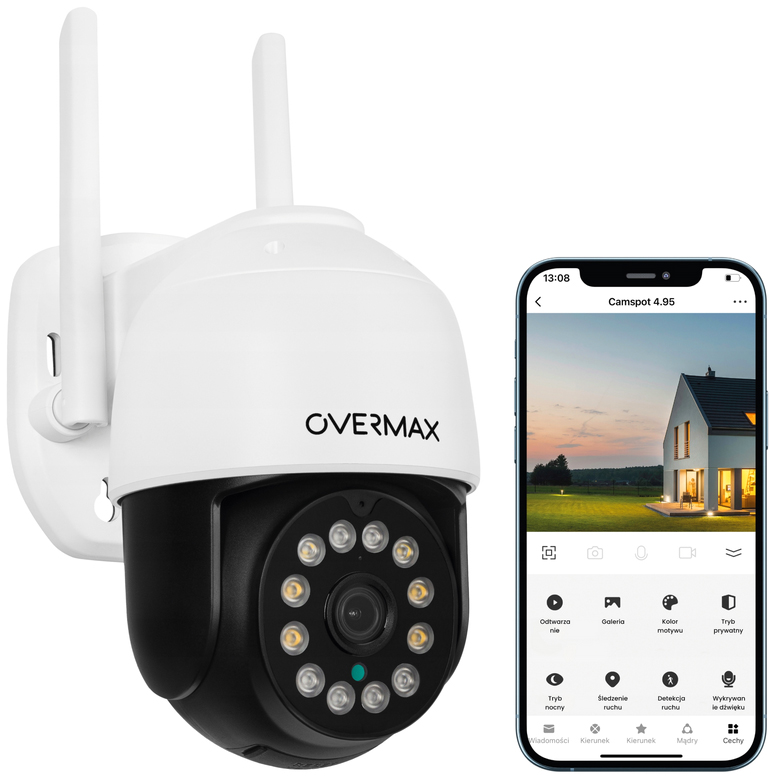 OBROTOWA KAMERA ZEWNĘTRZNA IP66 WIFI 4X ZOOM 5MPx 2K 60m LED Onvif BIAŁA - Sklep, Opinie, Cena w ...