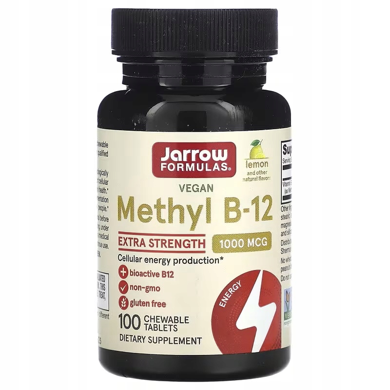 Jarrow Formulas Methyl B-12 Lemon 1000 mcg 100 pastylek - 790011180012 ...