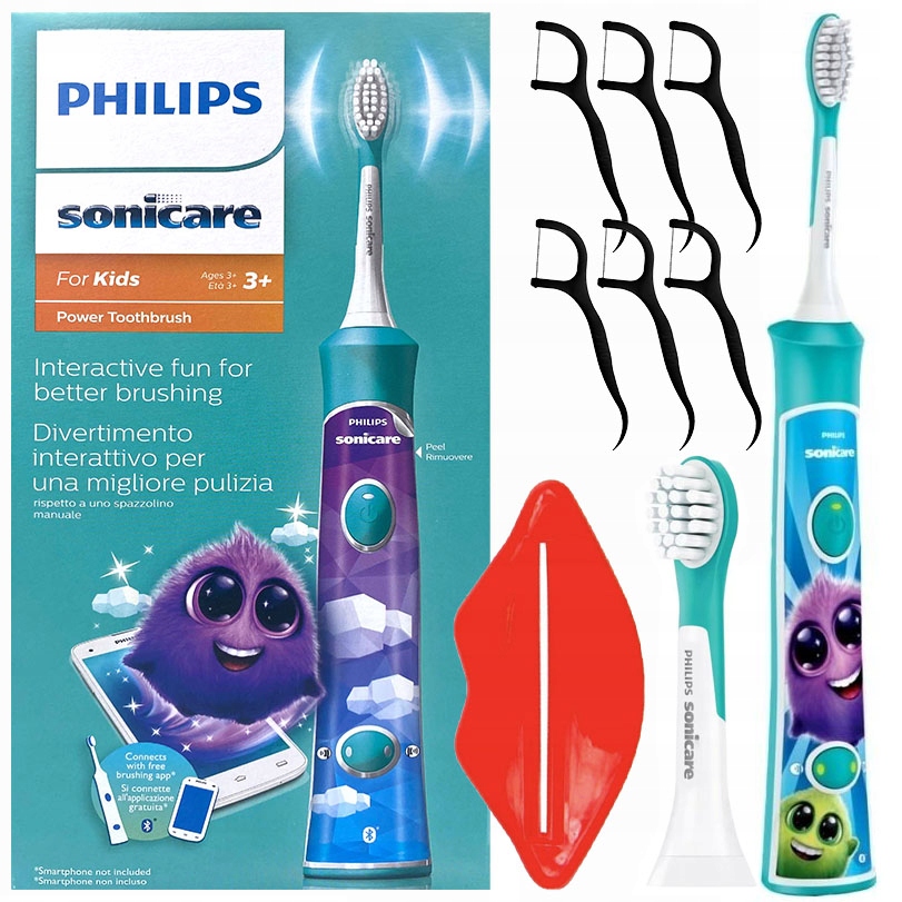 SZCZOTECZKA SONICZNA PHILIPS SONICARE DLA DZIECI Z NAKLEJKAMI + DODATKI (5904569504656) • Cena ...