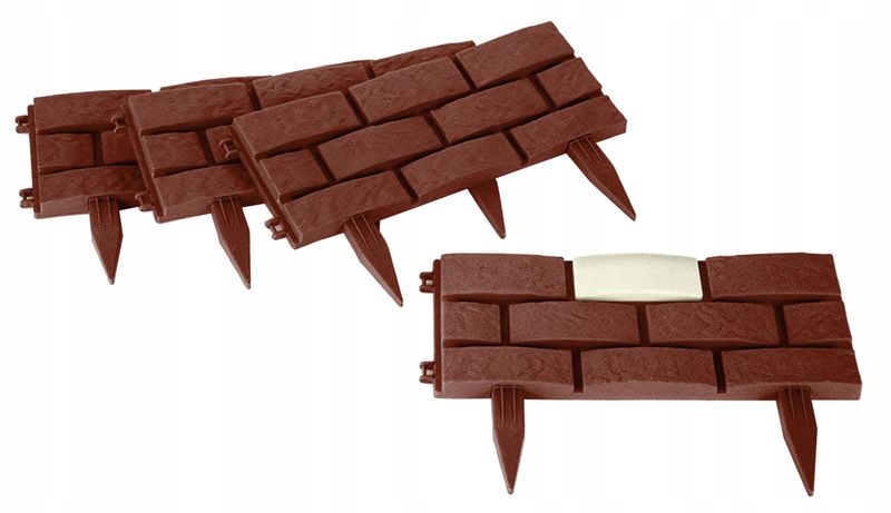 ZESTAW PŁOT PŁOTEK PŁOTKI OGRODOWE OBRZEŻE PALISADA BRĄZOWE LAMPKA ...