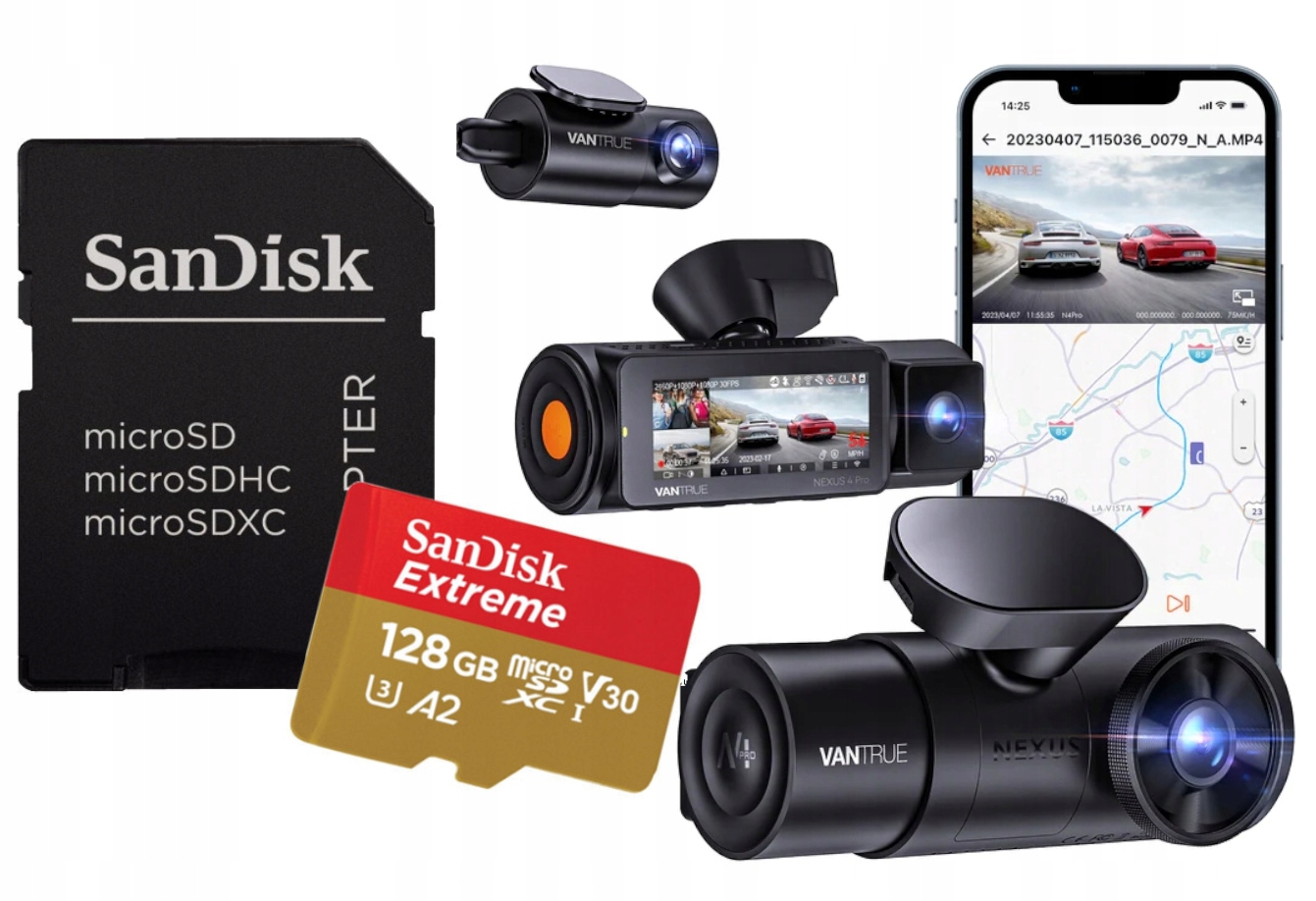 REJESTRATOR VANTRUE N4 PRO 3CH 2K/FHD/FHD + 128GB 5904209821327 za 1635.99PLN z Kraków - Allegro ...