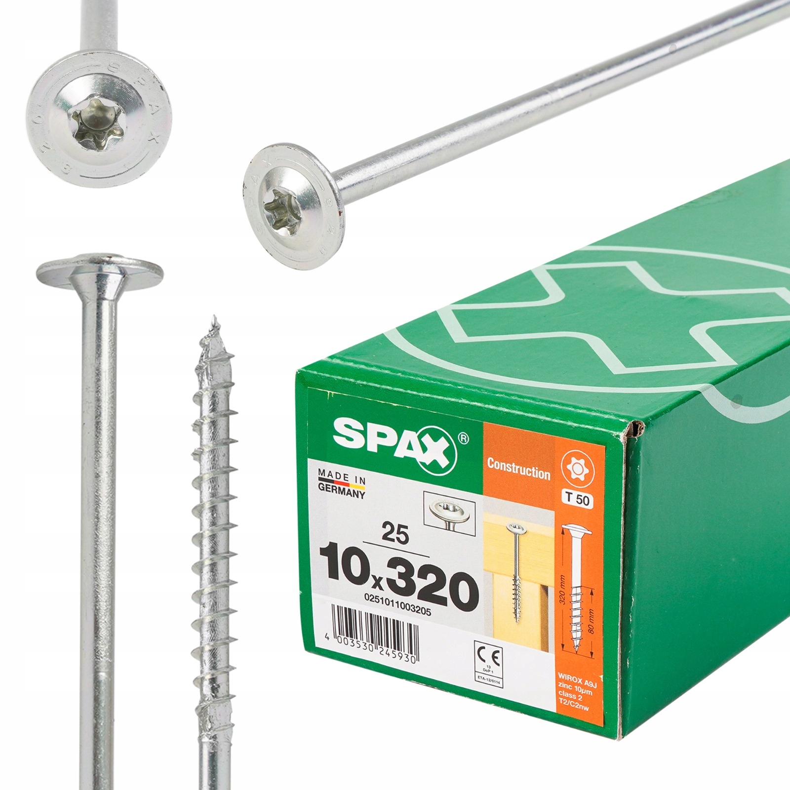 SPAX WKRĘTY CIESIELSKIE DO DREWNA 10X320 TALERZ (0251011003205) • Cena ...