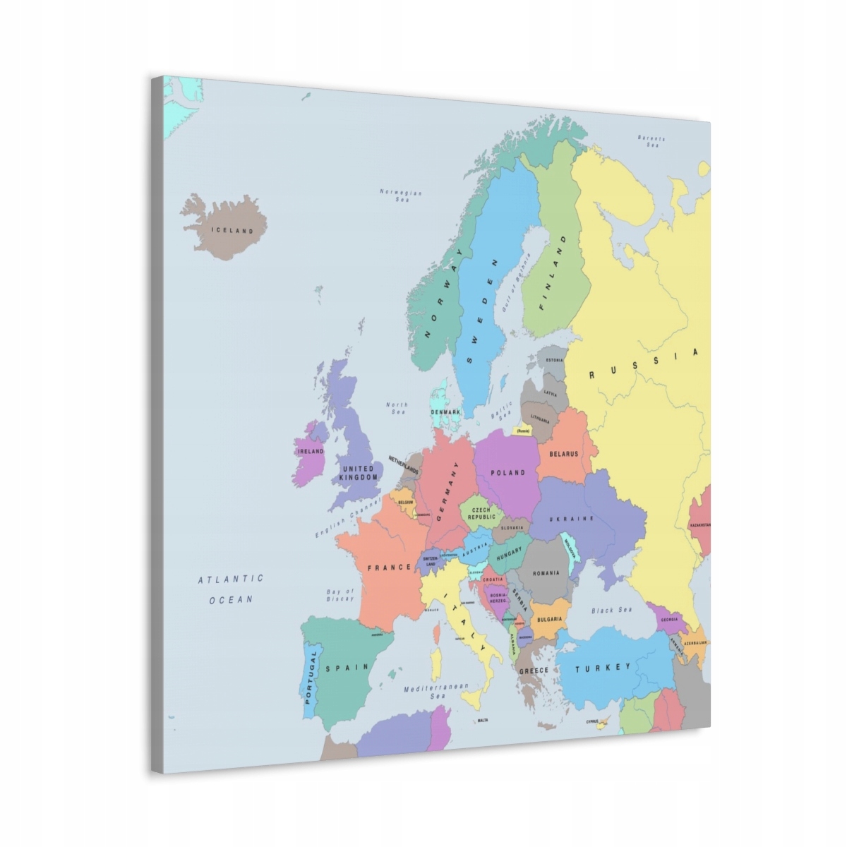 Obraz na płótnie POLITYCZNA MAPA EUROPY kontury państw 60x60 • Cena ...