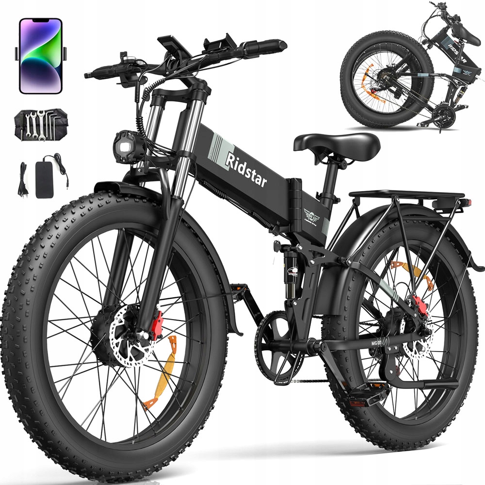 pojazd elektryczny Ridstar H26 Pro 26*4” Grube opony 1000W 20AH 7 ...