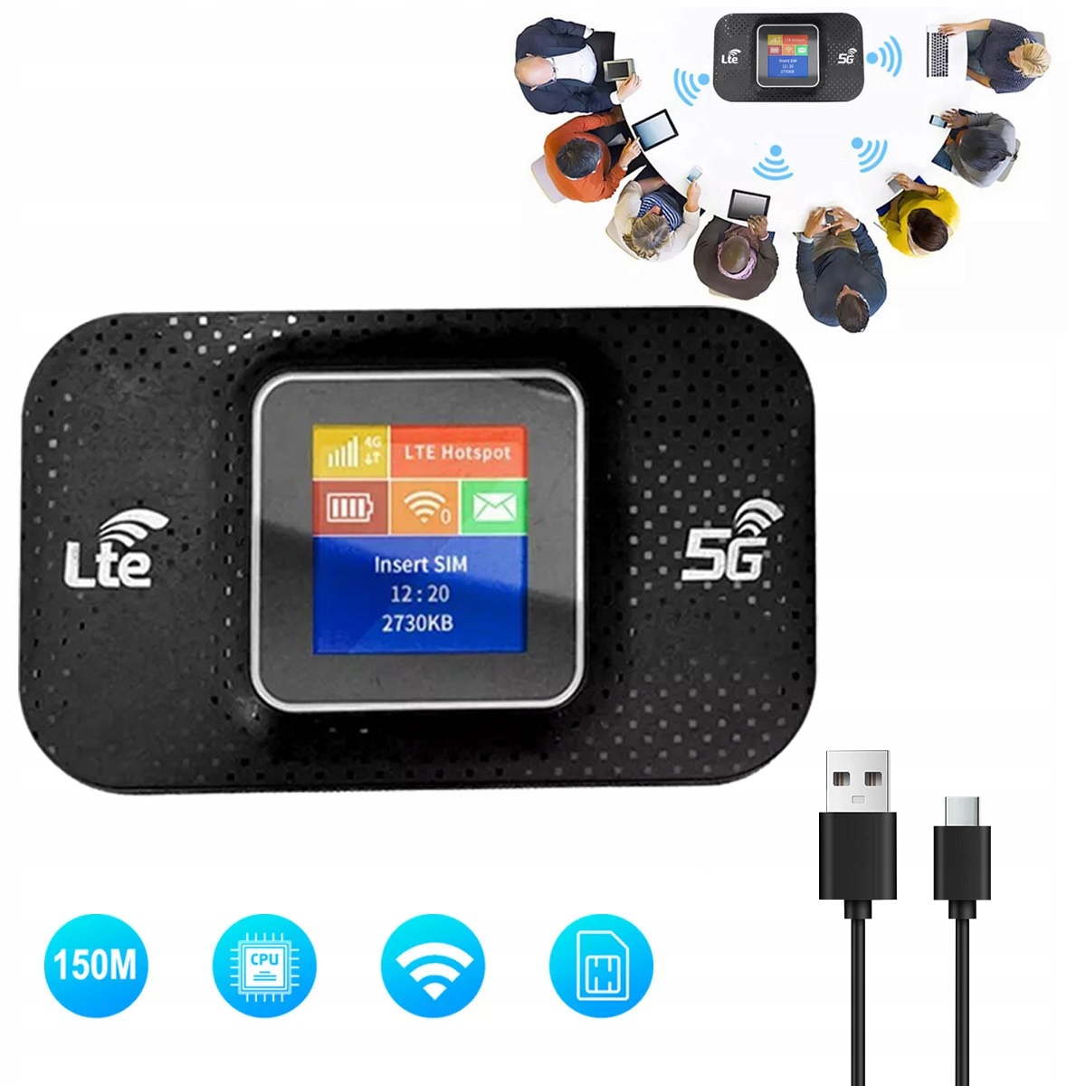 MODEM 4G/5G 150 MBPS Z WIFI ROUTER DO 10 OSÓB SIM PRZENOŚNY - Sklep, Opinie, Cena w Allegro