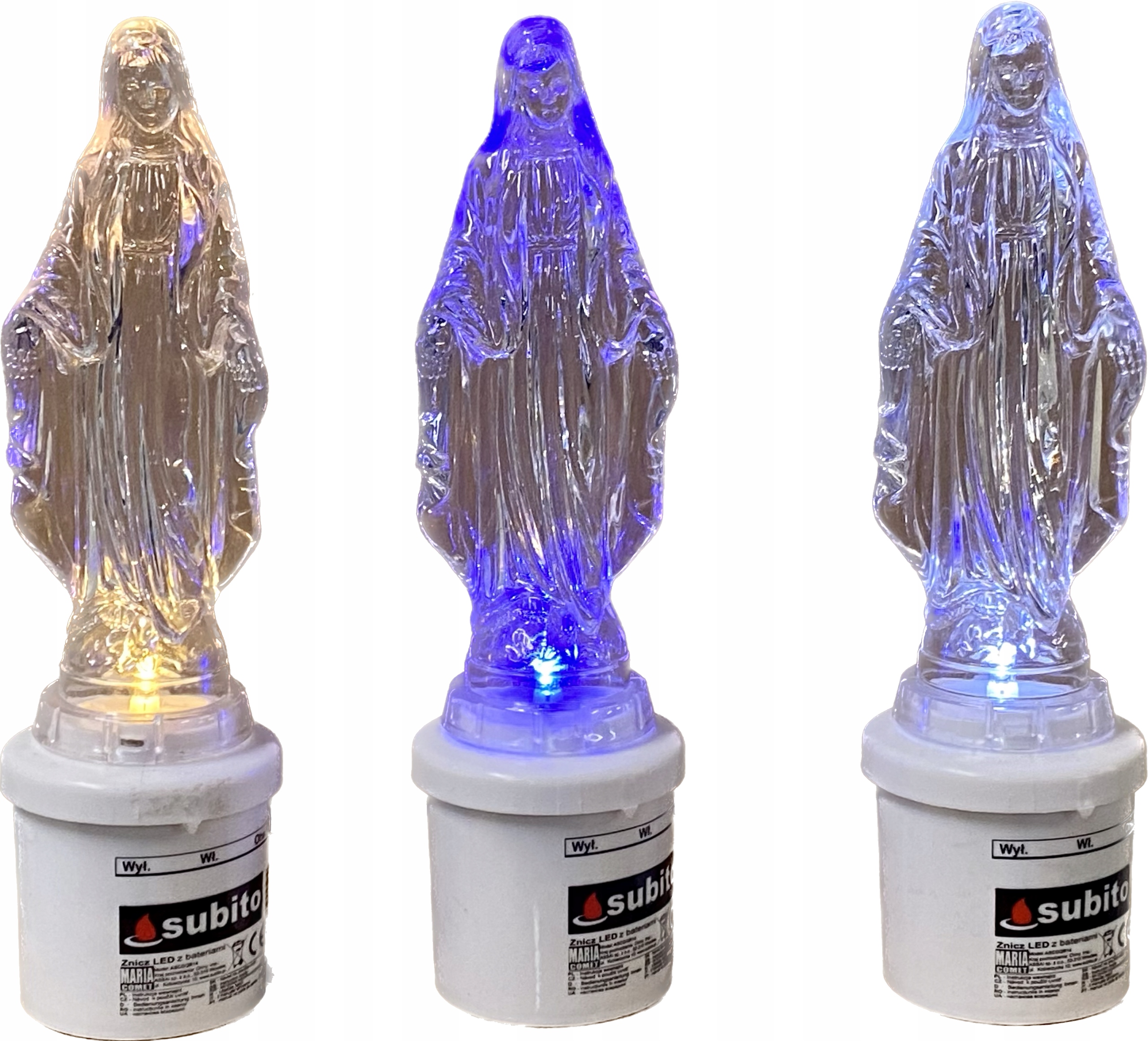 Wkład Statuetka do Zniczy LED Maria Matka Boska 18 cm Kolor Biały WP30 ...