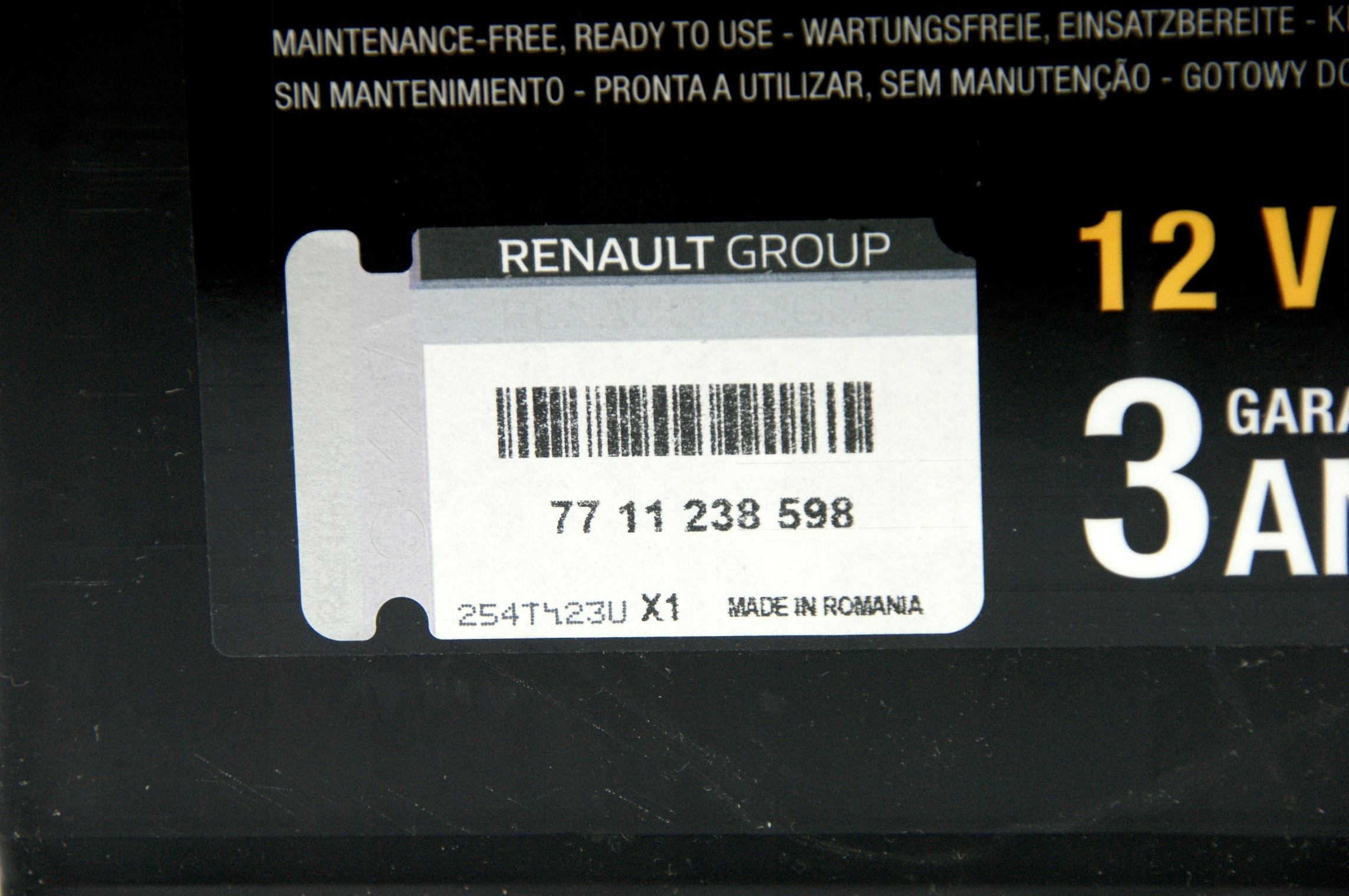 7711238598 7711238598 - Батарея 12V 70AH 720A L3 оригинал RENAULT ...