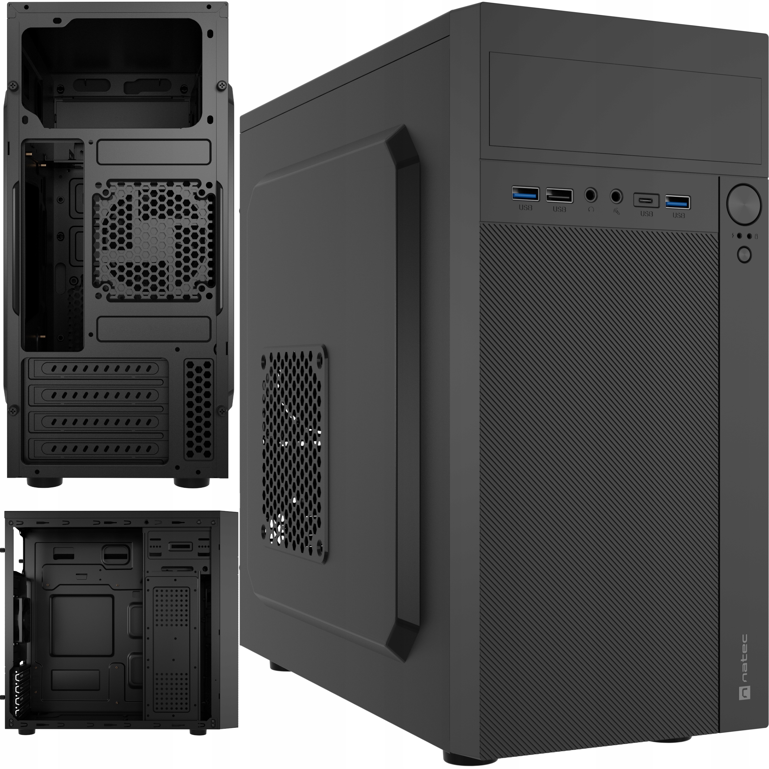 Obudowa PC NATEC Helix USB-C MATX Mini Tower Czarna w Luboń - Sklep ...