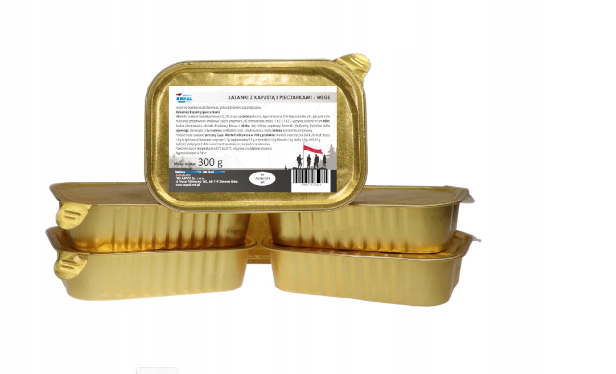Łazanki z kapustą i pieczarkami WEGE 300 g konserwa wojskowa racja ...