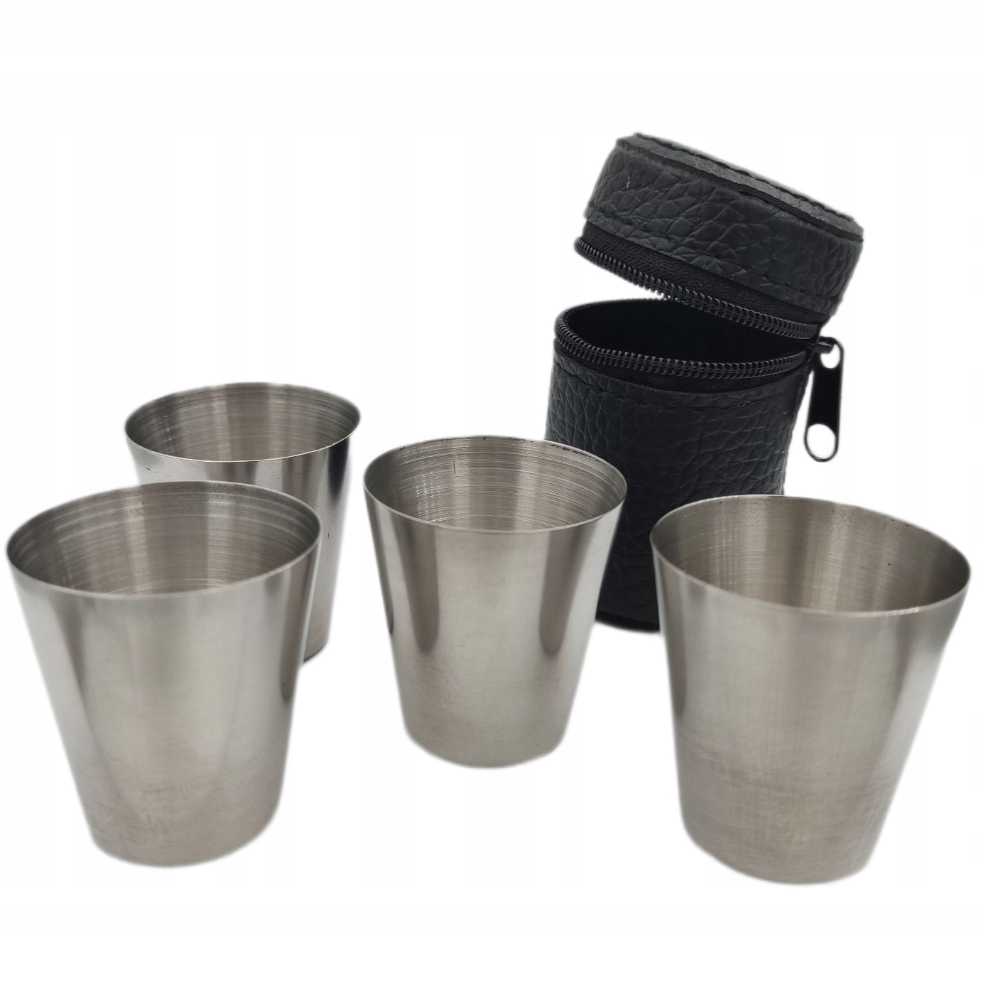 KIELISZKI KUBECZKI KUBKI STALOWE METALOWE TURYSTYCZNE Z ETUI 30ML 4 SZTUKI • Cena, Opinie ...