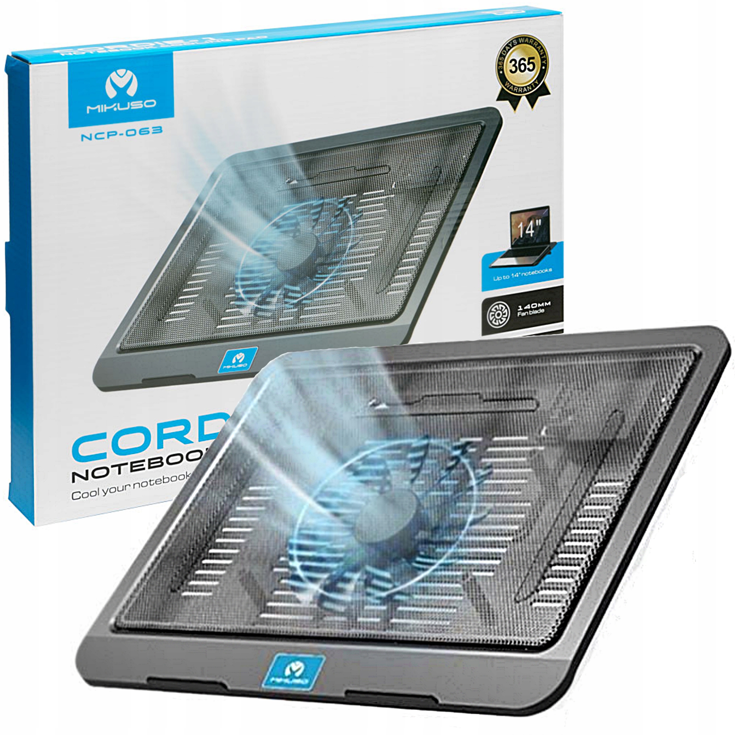 PODKŁADKA CHŁODZĄCA PODSTAWKA POD LAPTOP TABLET PODŚWIETLENIE LED ...