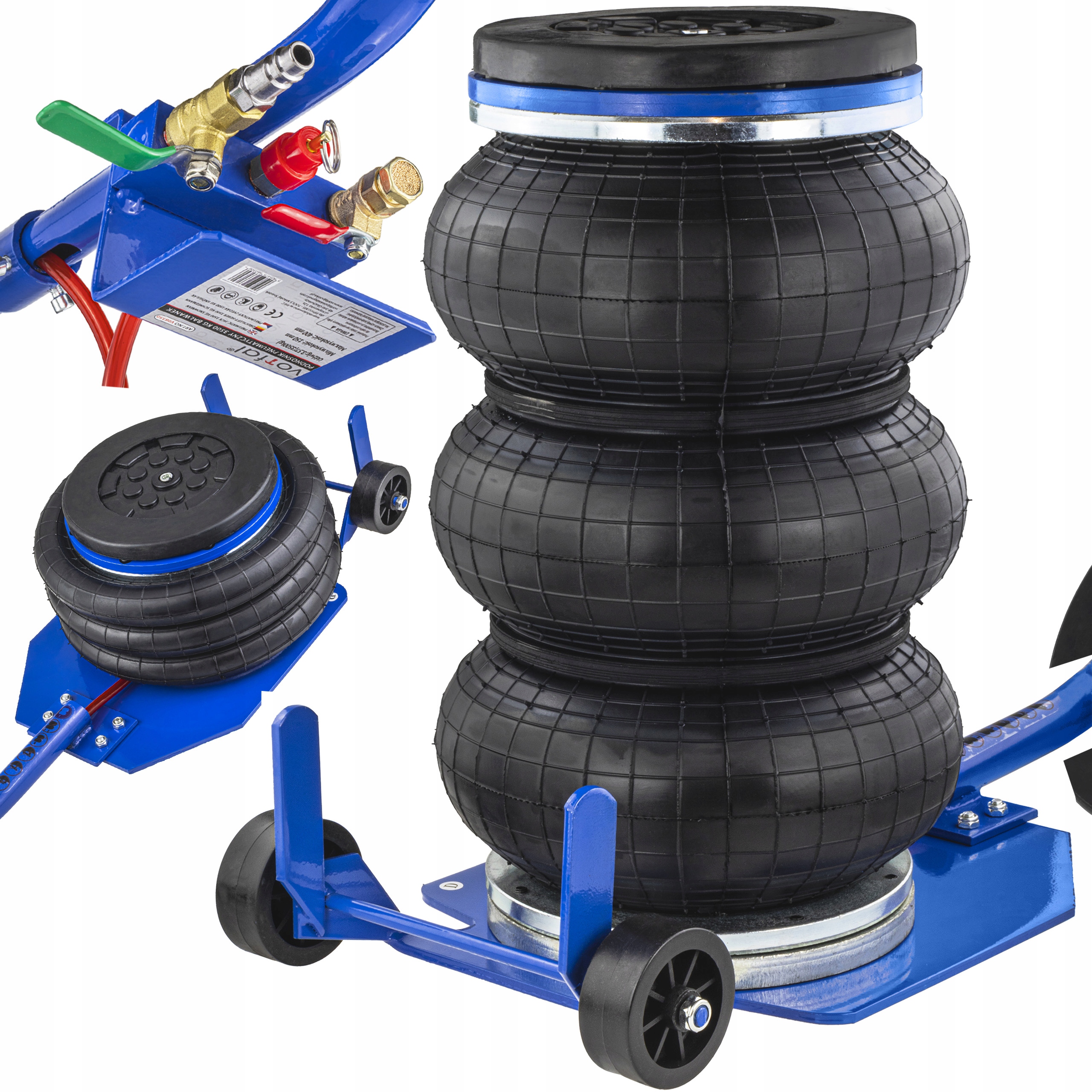 Podnośnik pneumatyczny Vorfal 3500 kg podwójnie zbrojony miech 15-43 cm ...