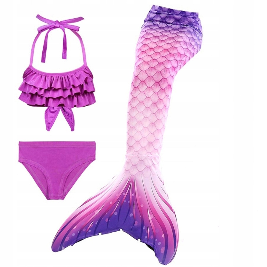 3w1 SYRENI OGON STRÓJ KĄPIELOWY SYRENKA KOSTIUM DO PŁYWANIA SYRENA r ...