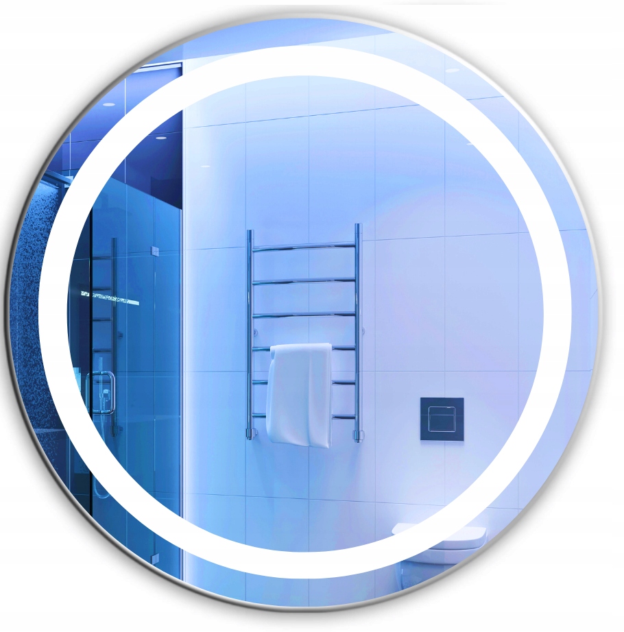 LUSTRO LED 70 cm OKRĄGŁE PODŚWIETLANE ŁAZIENKOWE (5904506958603) • Cena ...